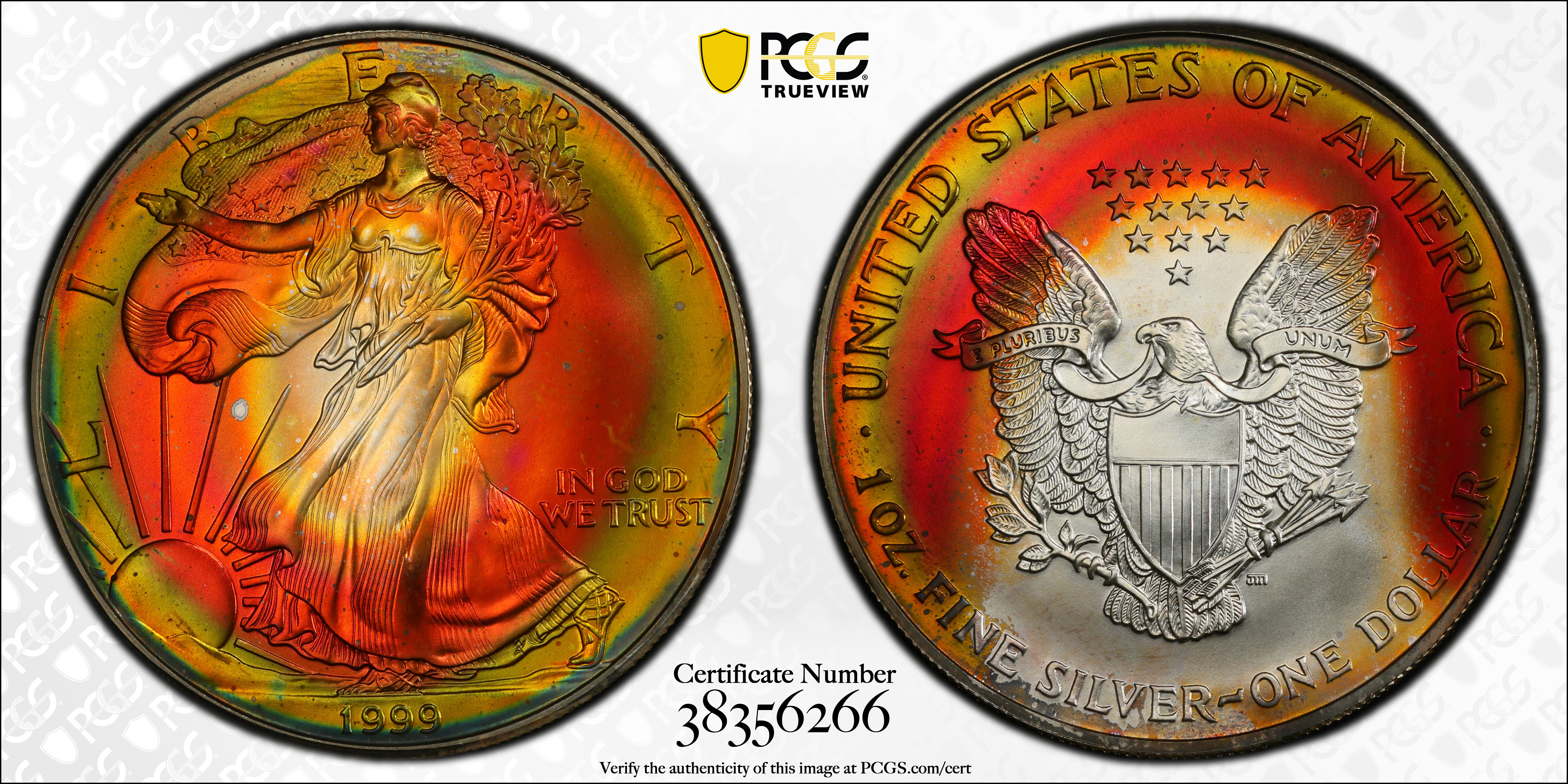 PCGS Certificate Verification Coin Details for Cert #38356266