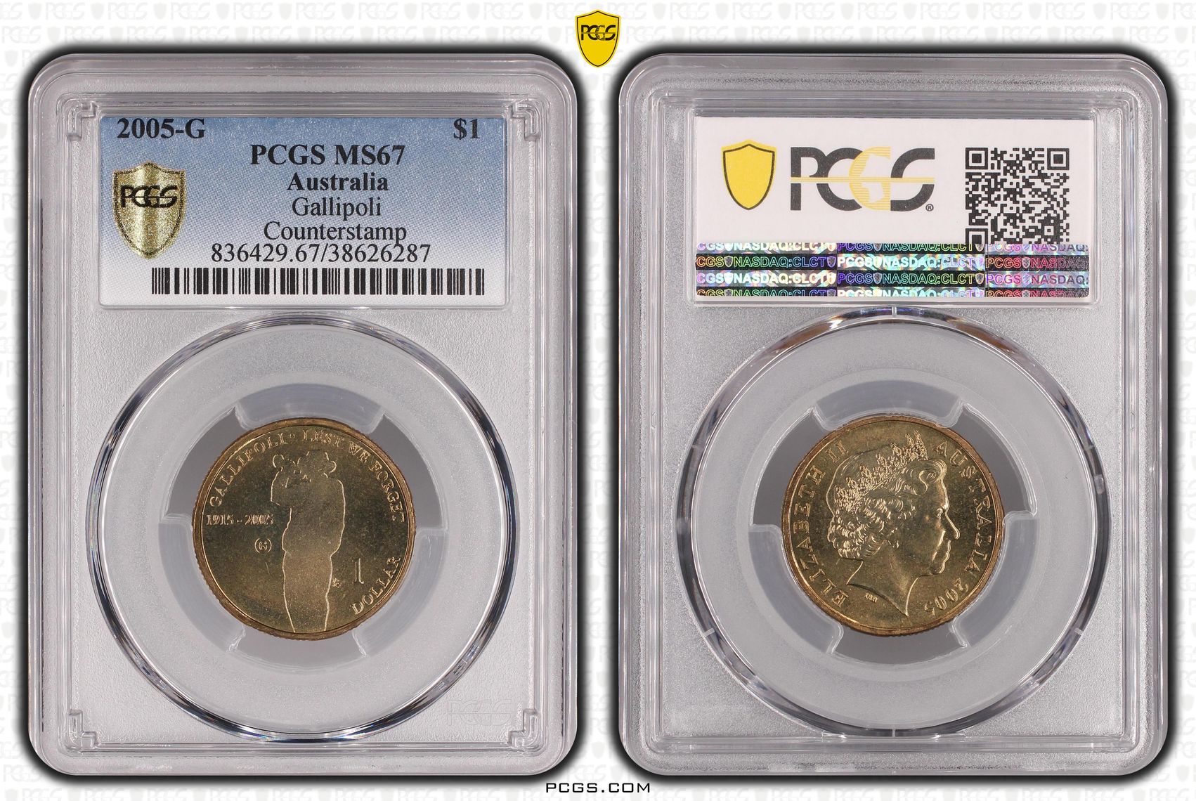 PCGS Certificate Verification Coin Details for Cert #38626287