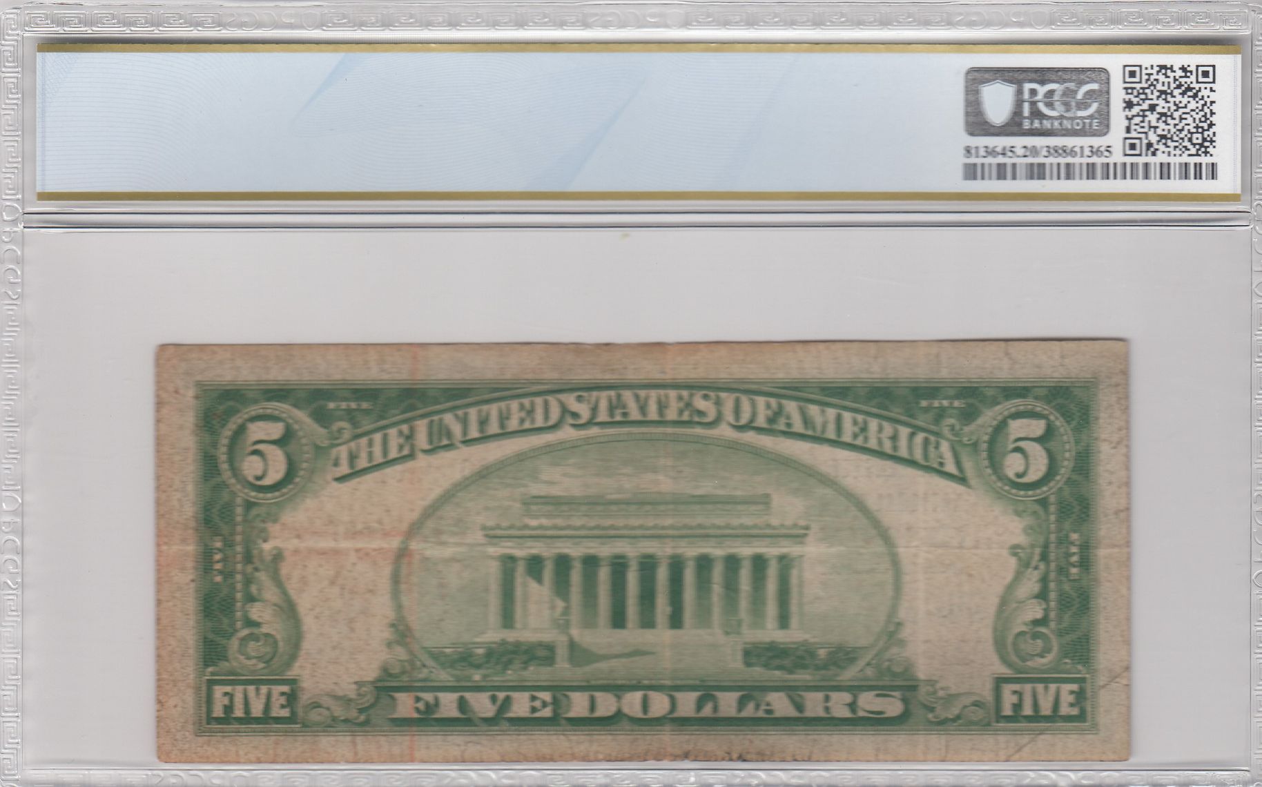 PCGS Certificate Verification Banknote Details for Cert #38861365