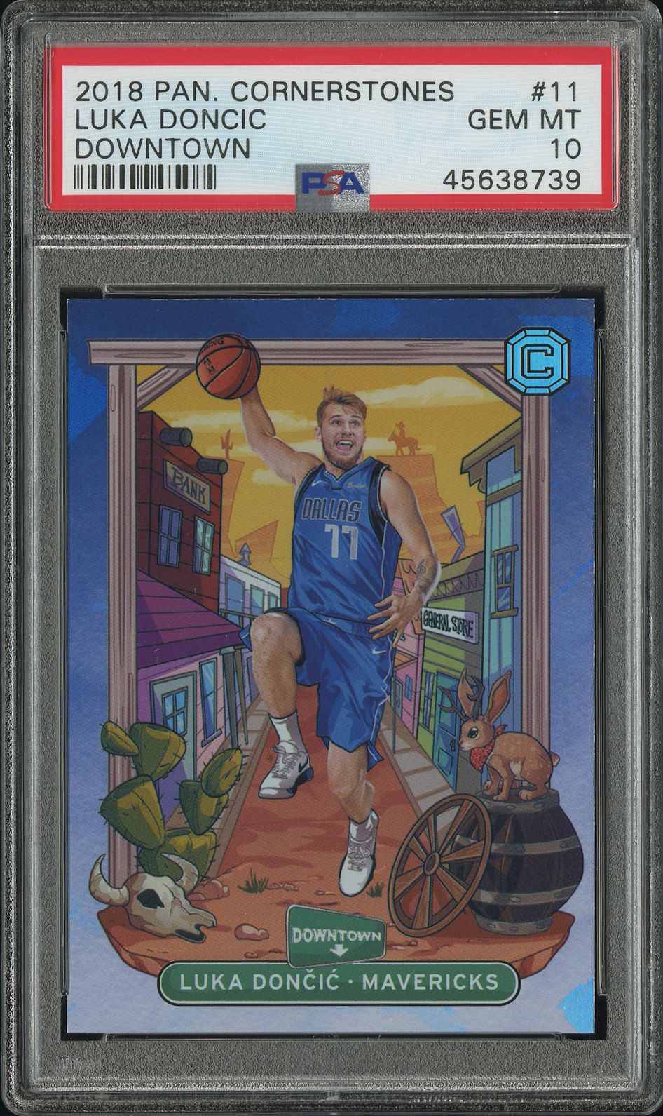 2018 LUKA DONCIC PANINI CORNERSTONES ROOKIE DOWNTOWN PSA 10 | Veriswap