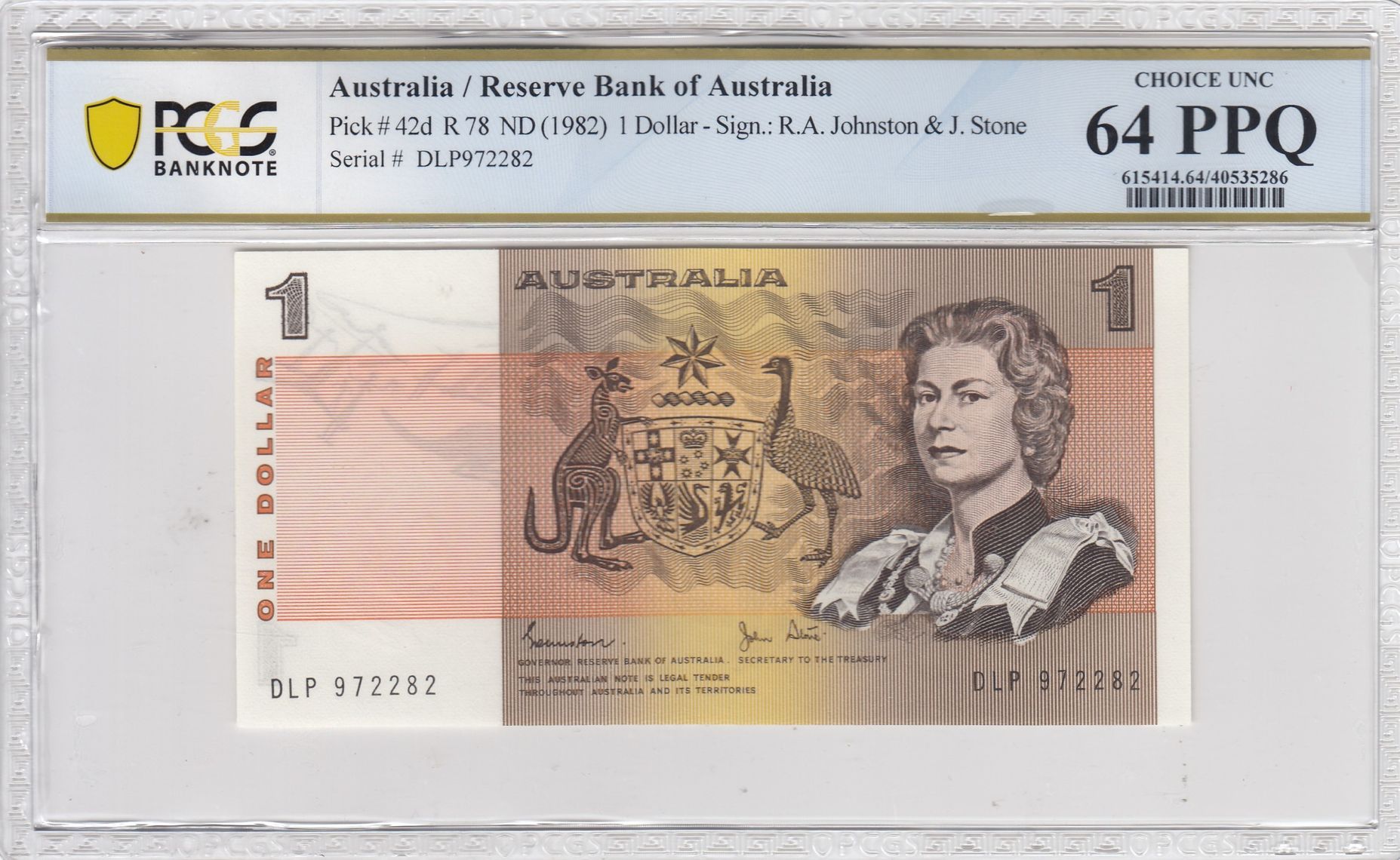 PCGS Certificate Verification Banknote Details for Cert #40535286