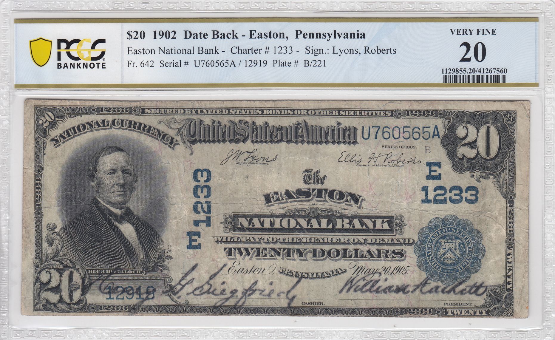 PCGS Certificate Verification Banknote Details for Cert #41267560