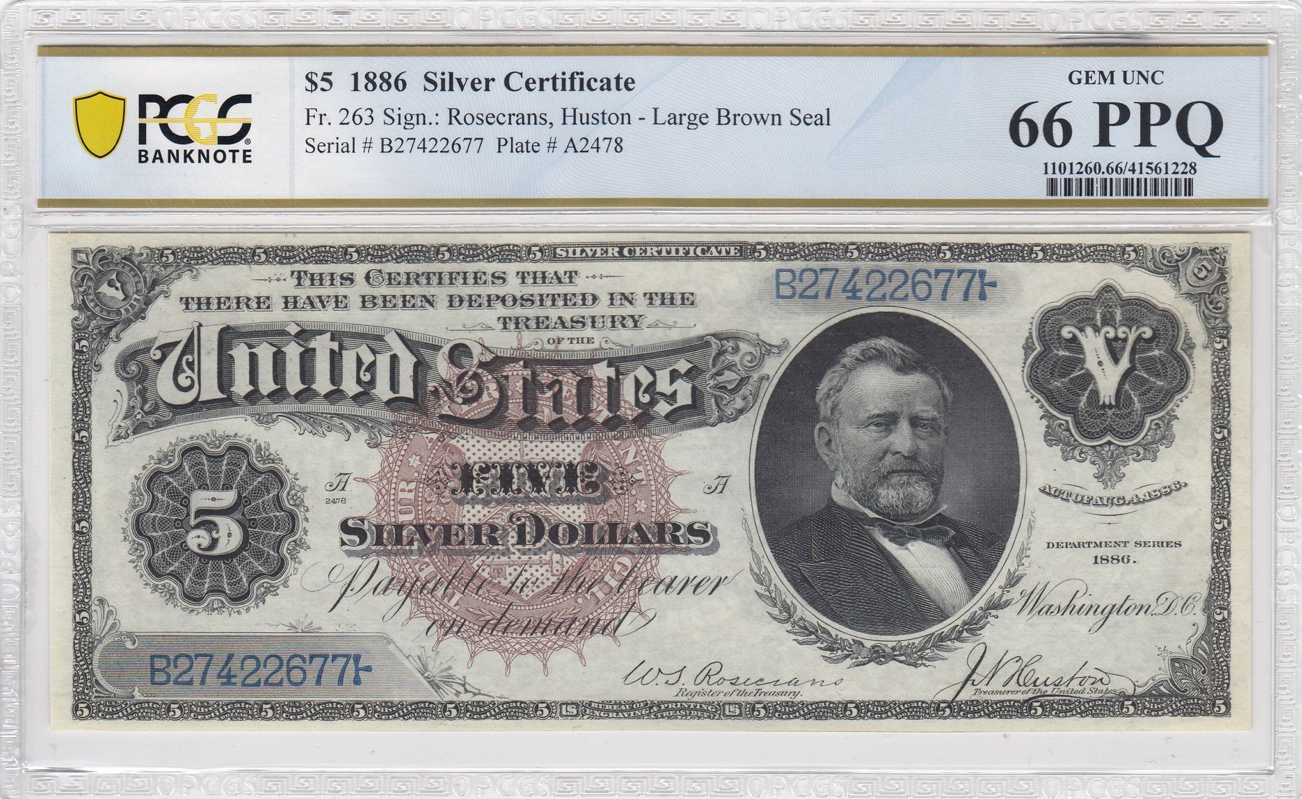PCGS Certificate Verification Banknote Details for Cert #41561228