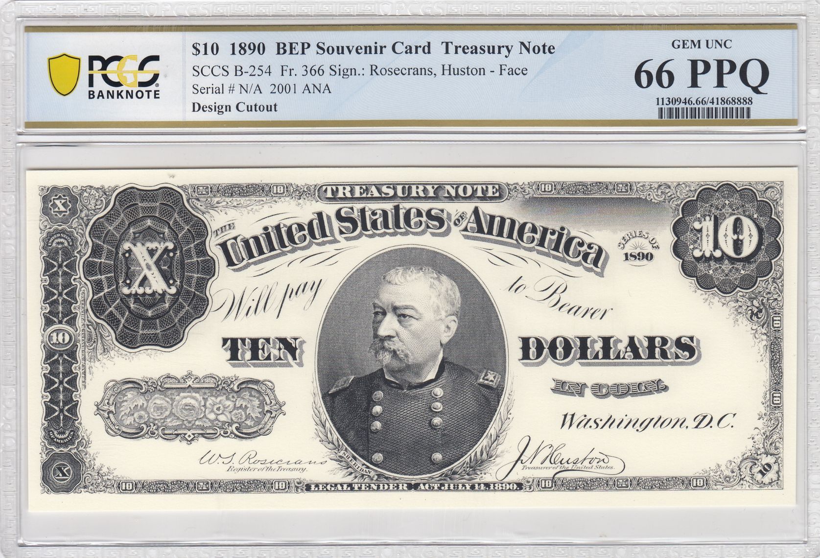 PCGS Certificate Verification Banknote Details for Cert #41868888