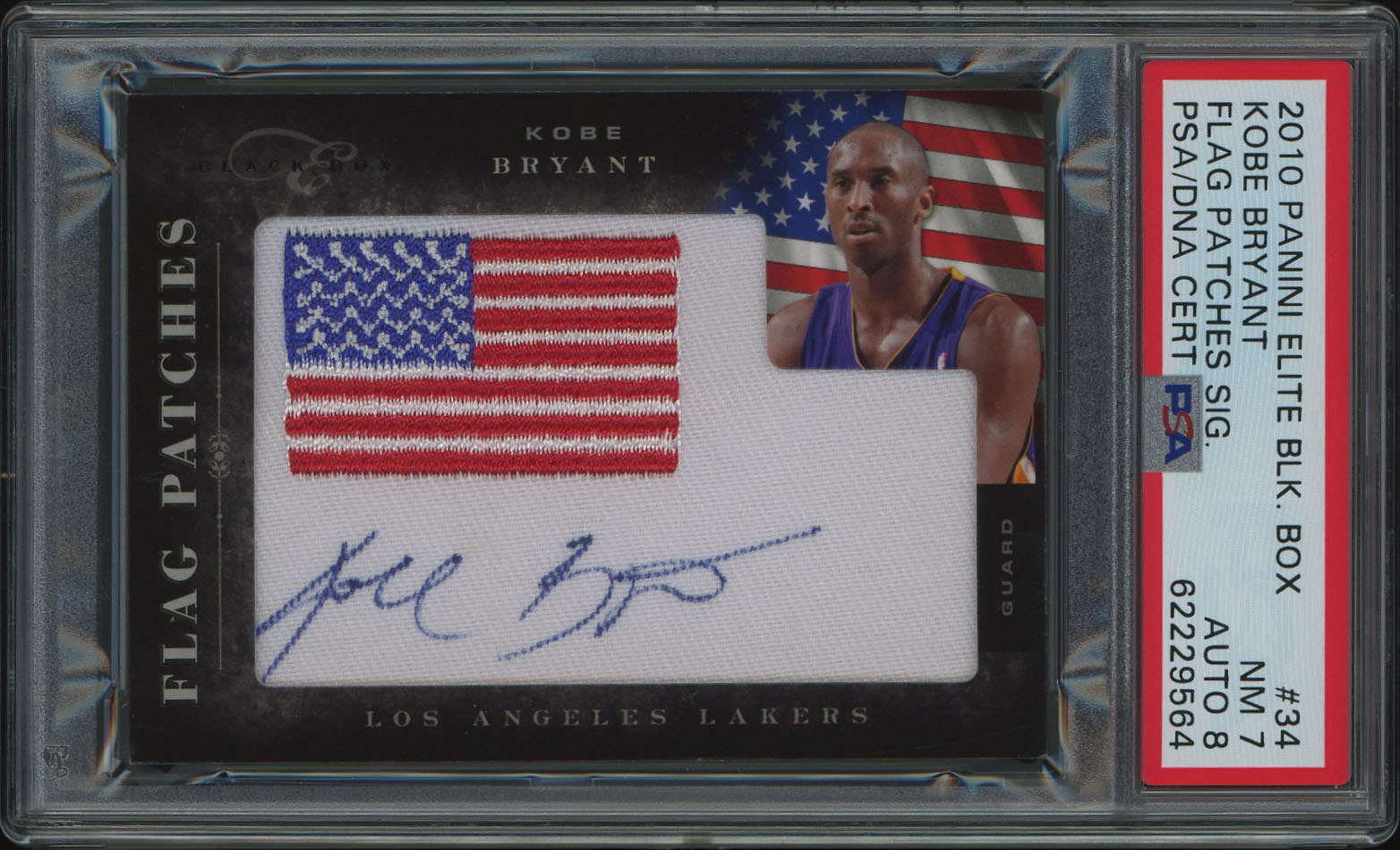 2011 KOBE BRYANT PANINI ELITE BLACK BOX FLAG PATCHES SIGNATURE FLAG ...