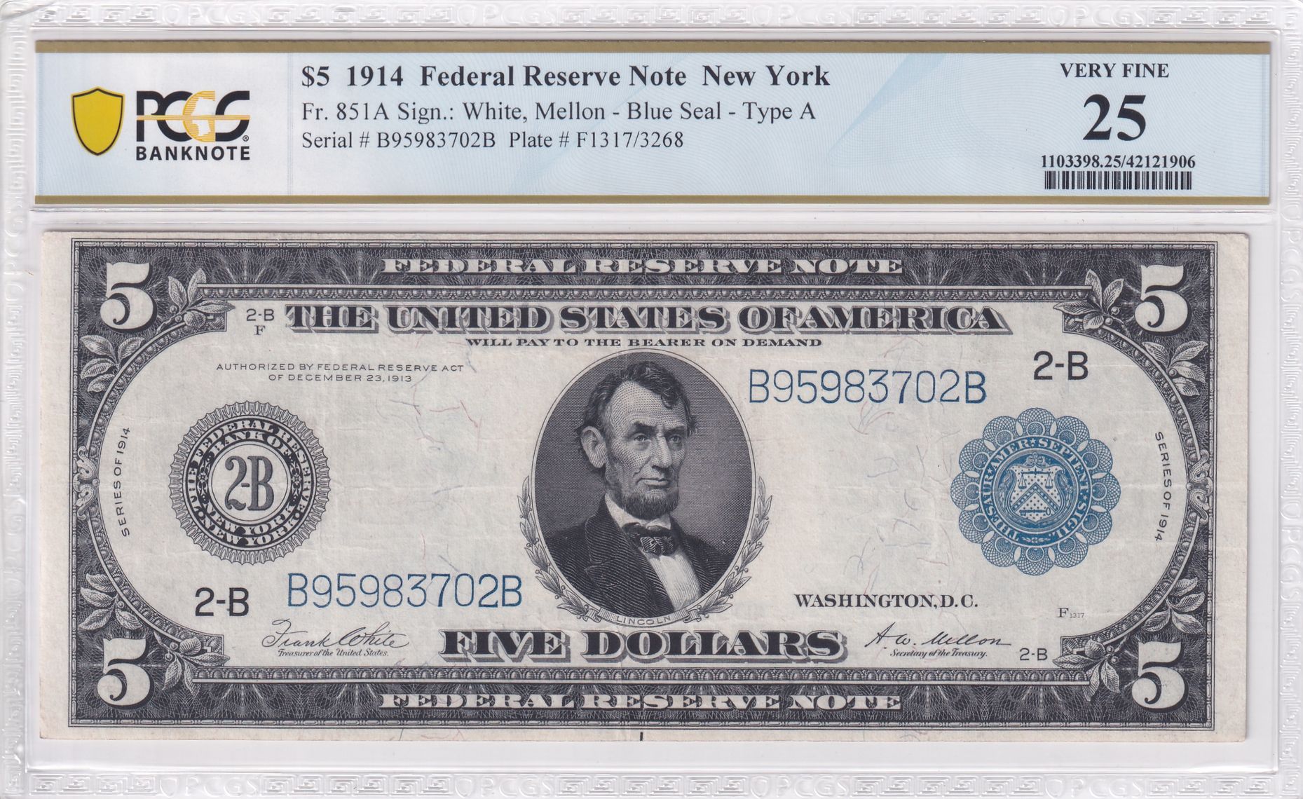PCGS Certificate Verification Banknote Details for Cert #42121906