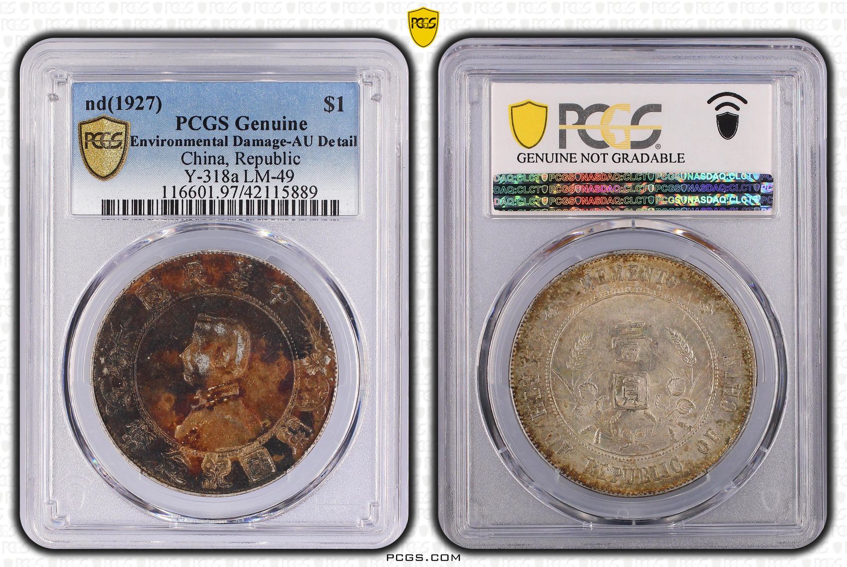 PCGS Certificate Verification Coin Details for Cert #42115889