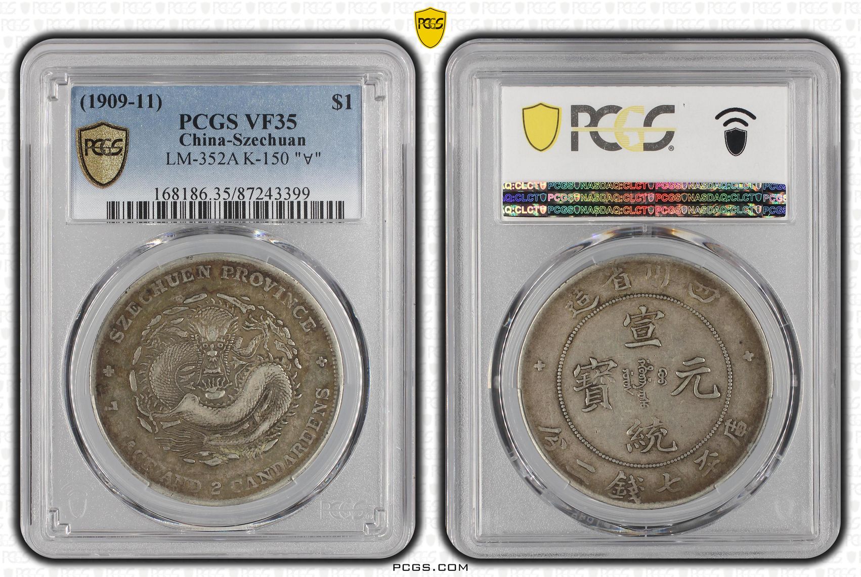 PCGS Certificate Verification Coin Details for Cert #87243399