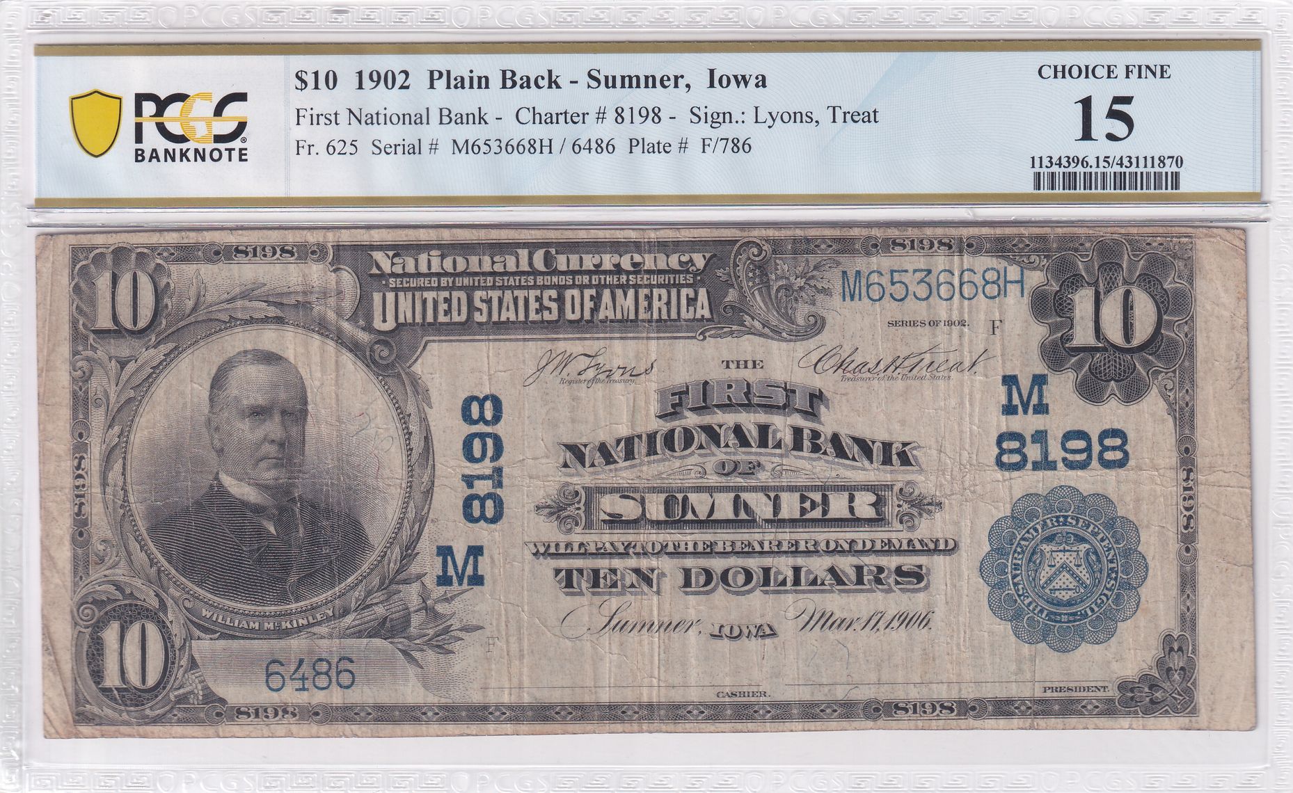 PCGS Certificate Verification Banknote Details for Cert #43111870