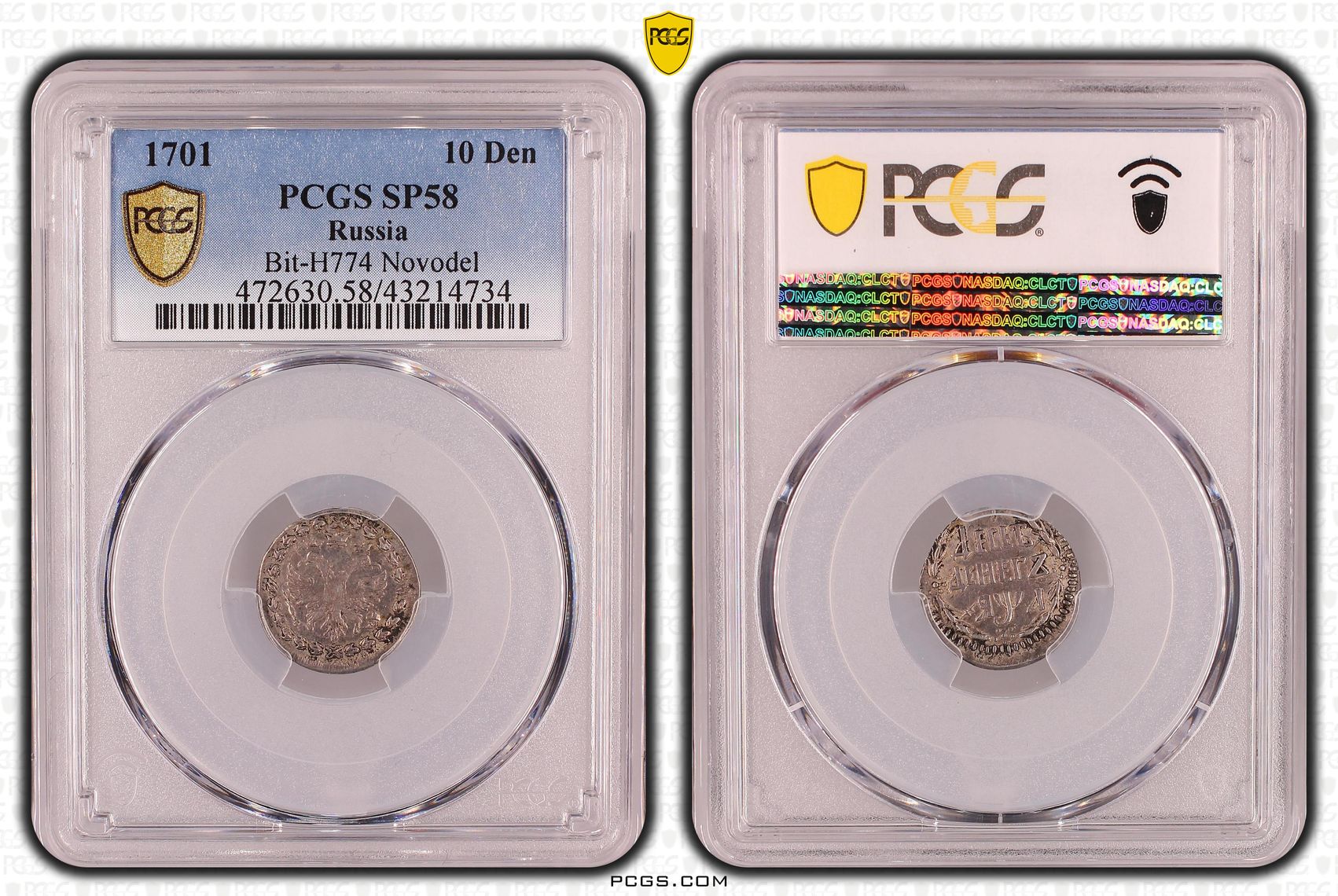 PCGS Certificate Verification Coin Details for Cert #43214734