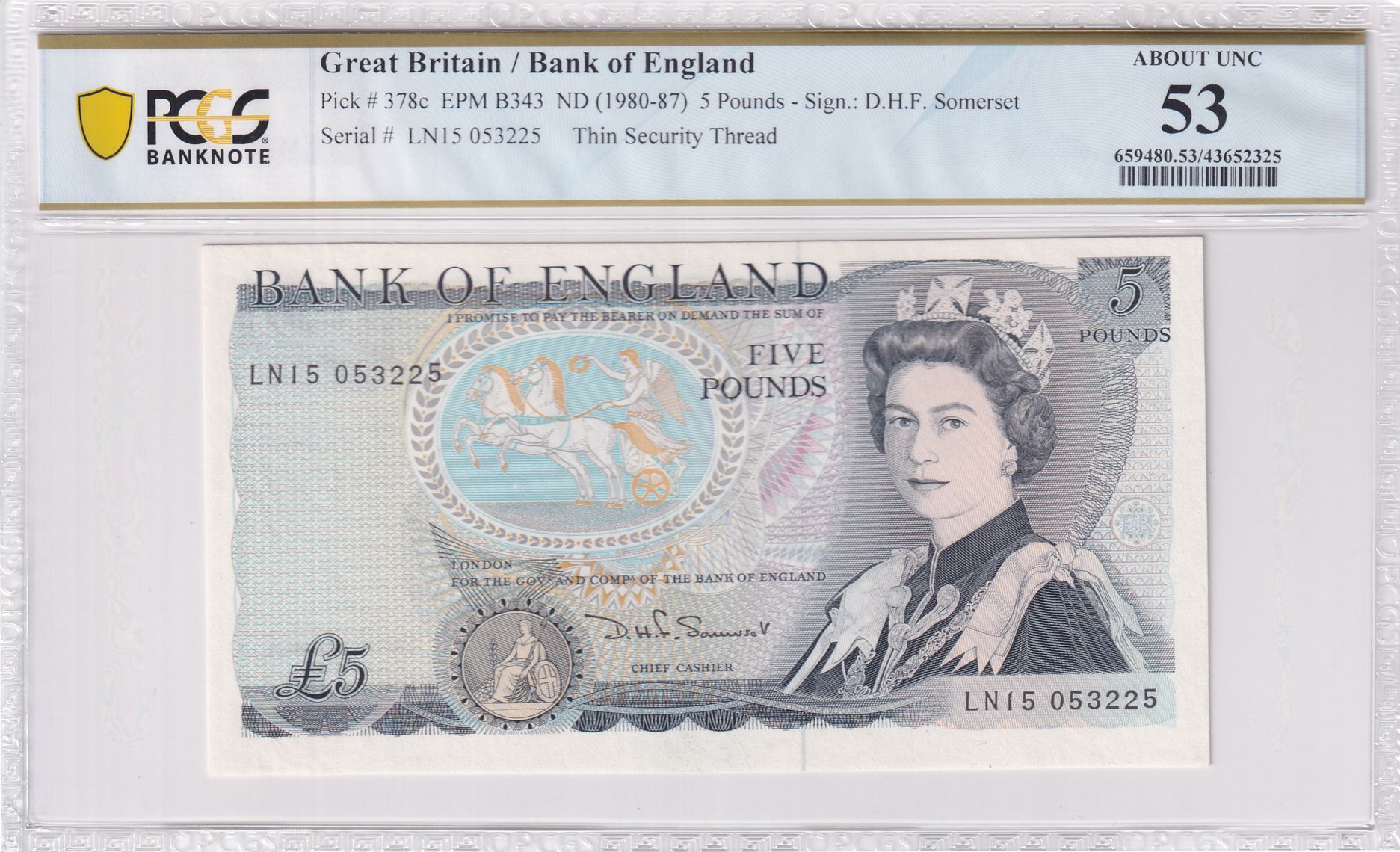 PCGS Certificate Verification Banknote Details for Cert #43652325