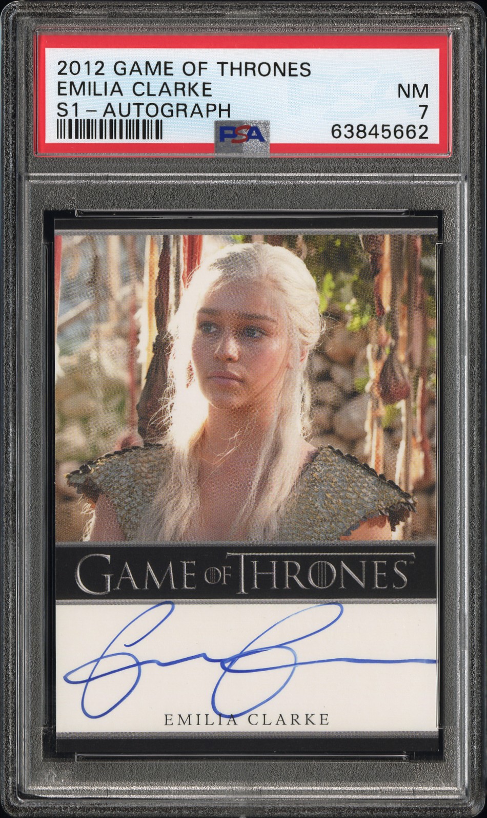 2012 Emilia Clarke Game Of Thrones Season 1-autograph S1-autograph PSA ...