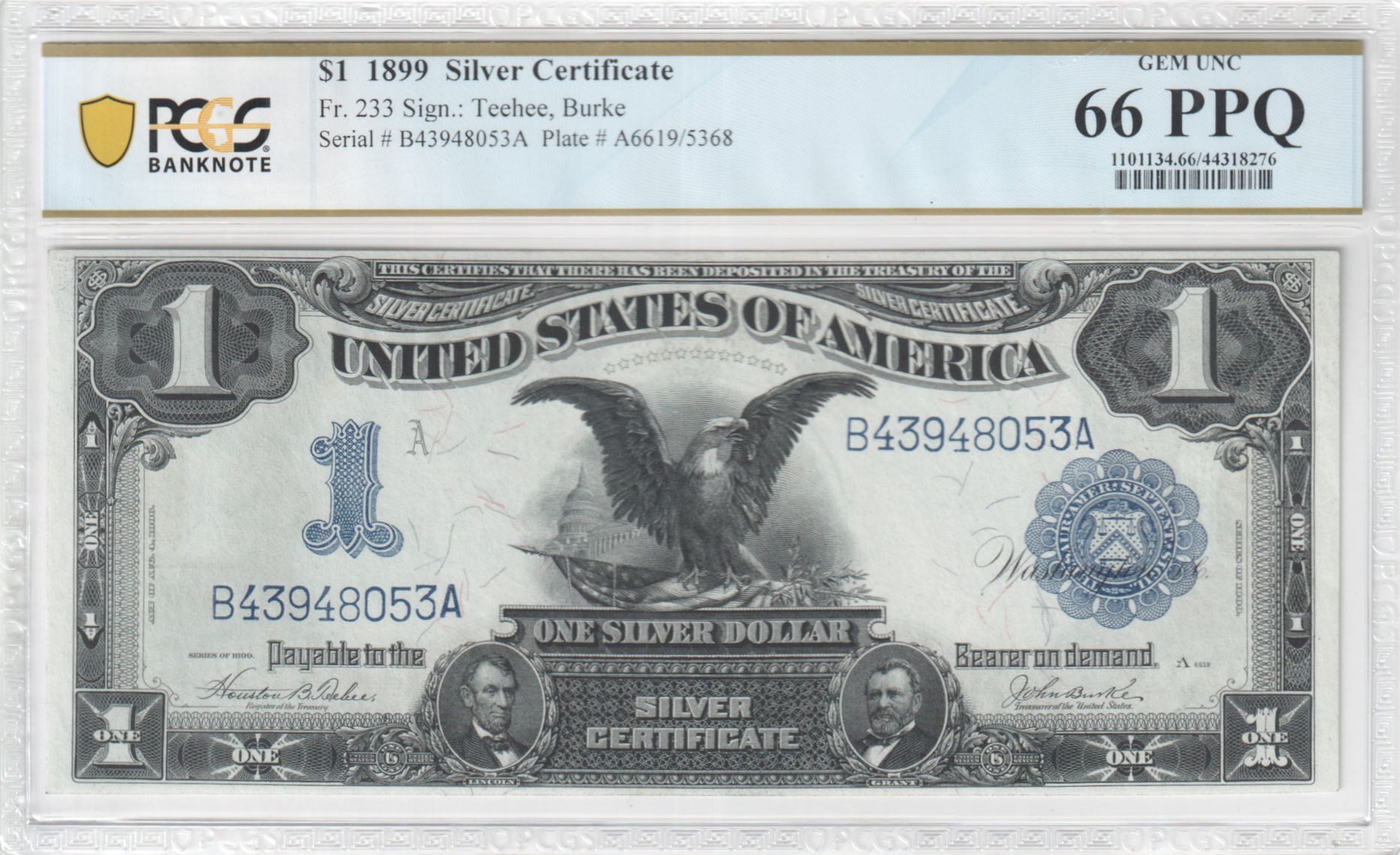 PCGS Certificate Verification Banknote Details for Cert #44318276