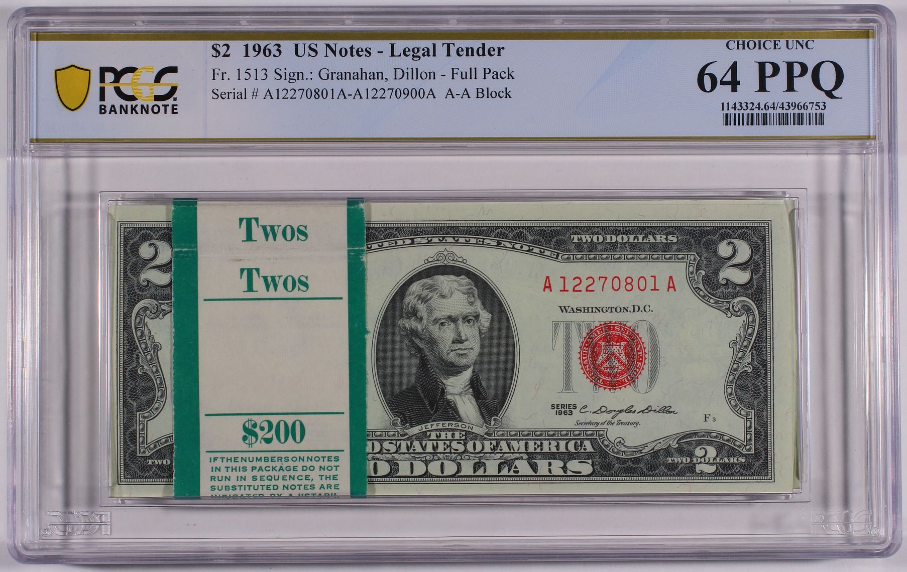 PCGS Certificate Verification Banknote Details for Cert #43966753