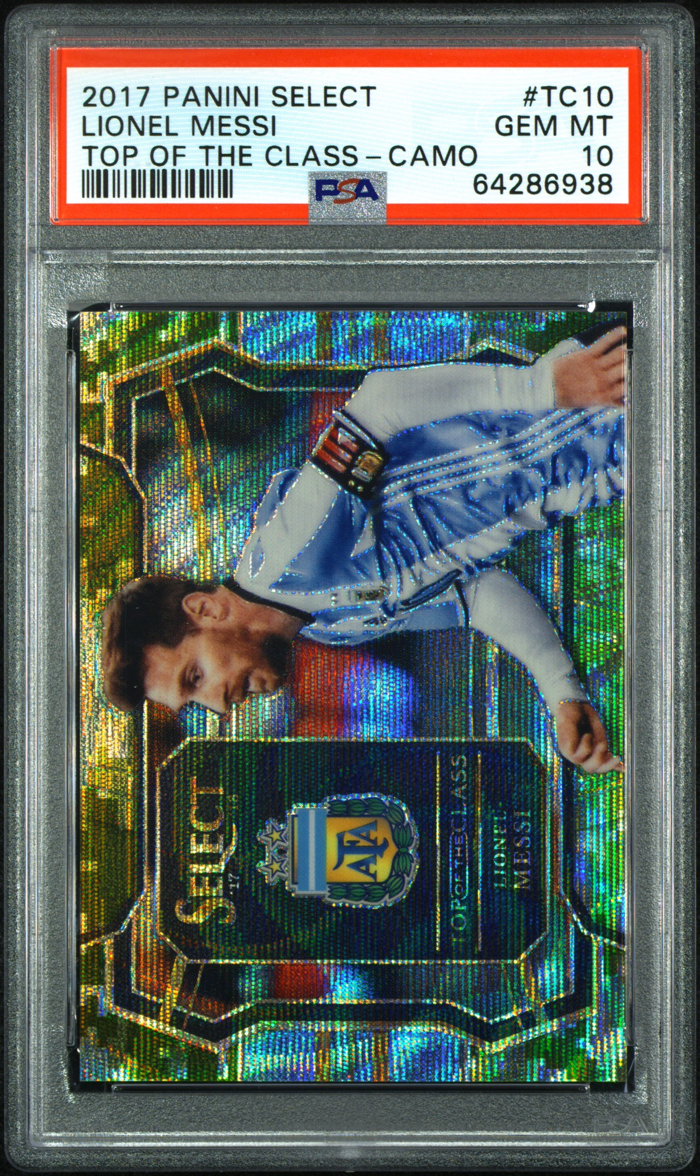 2017 LIONEL MESSI PANINI SELECT TOP OF THE CLASS TOP OF THE CLASS-CAMO ...