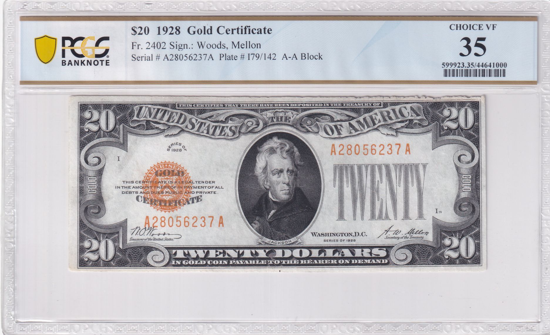 PCGS Certificate Verification Banknote Details for Cert #44641000