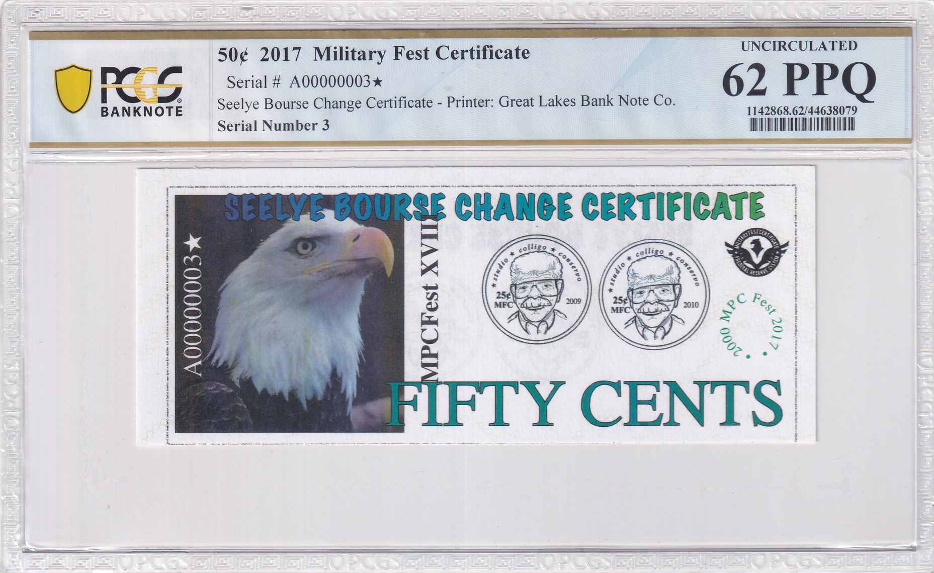 PCGS Certificate Verification Banknote Details for Cert #44638079
