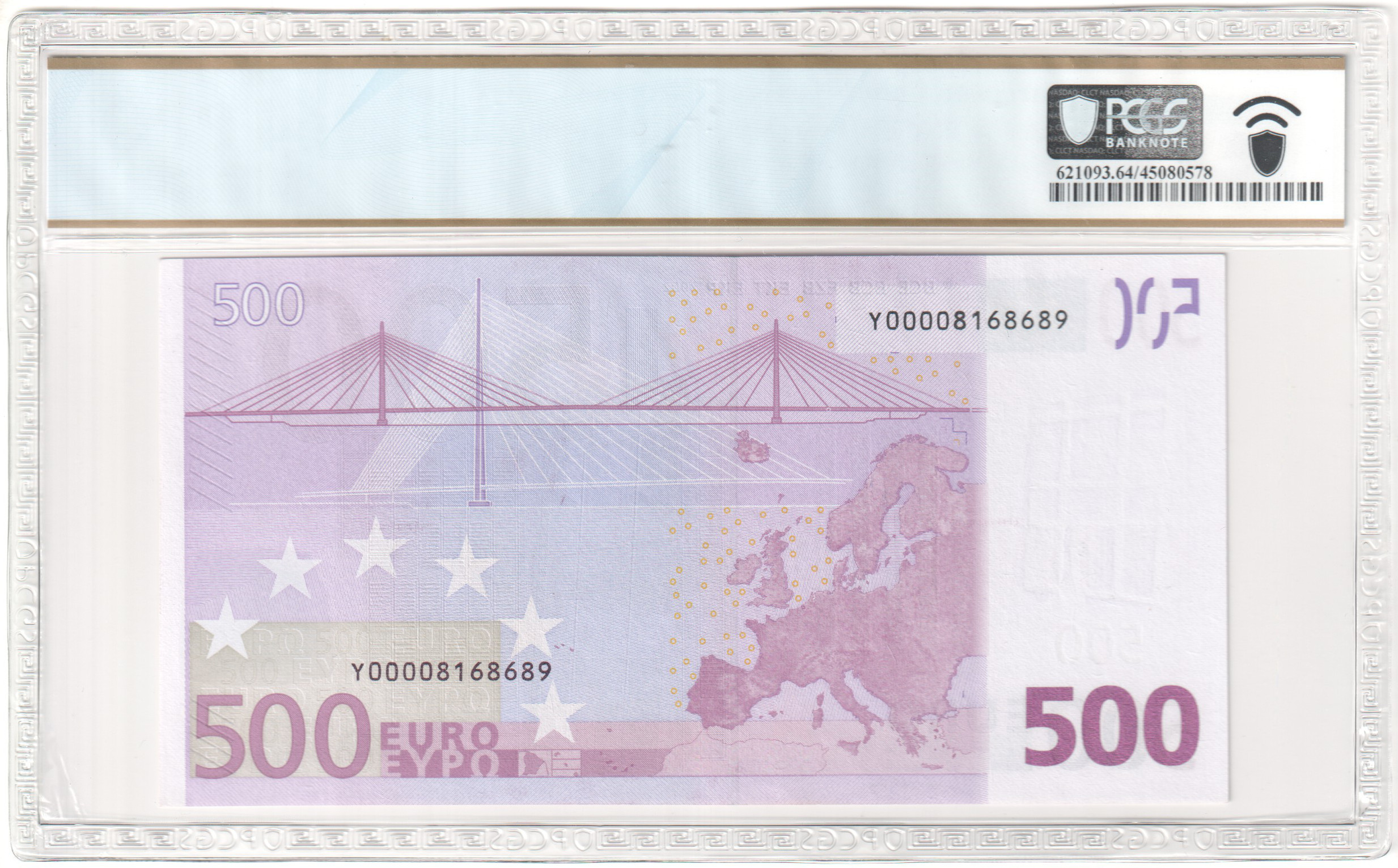 Pick # 7y 2002 500 Euro European Central Bank BBG Sign.: W.F ...
