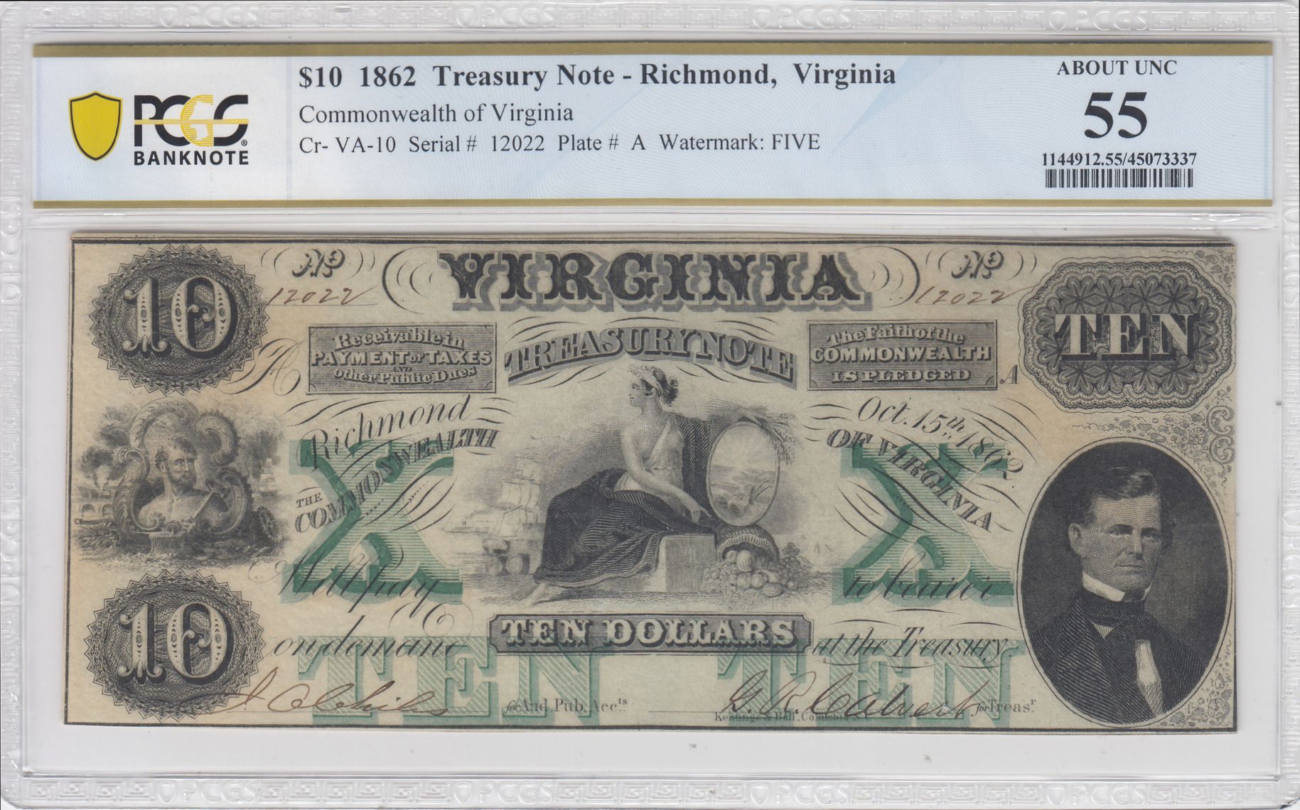 PCGS Certificate Verification Banknote Details for Cert #45073337