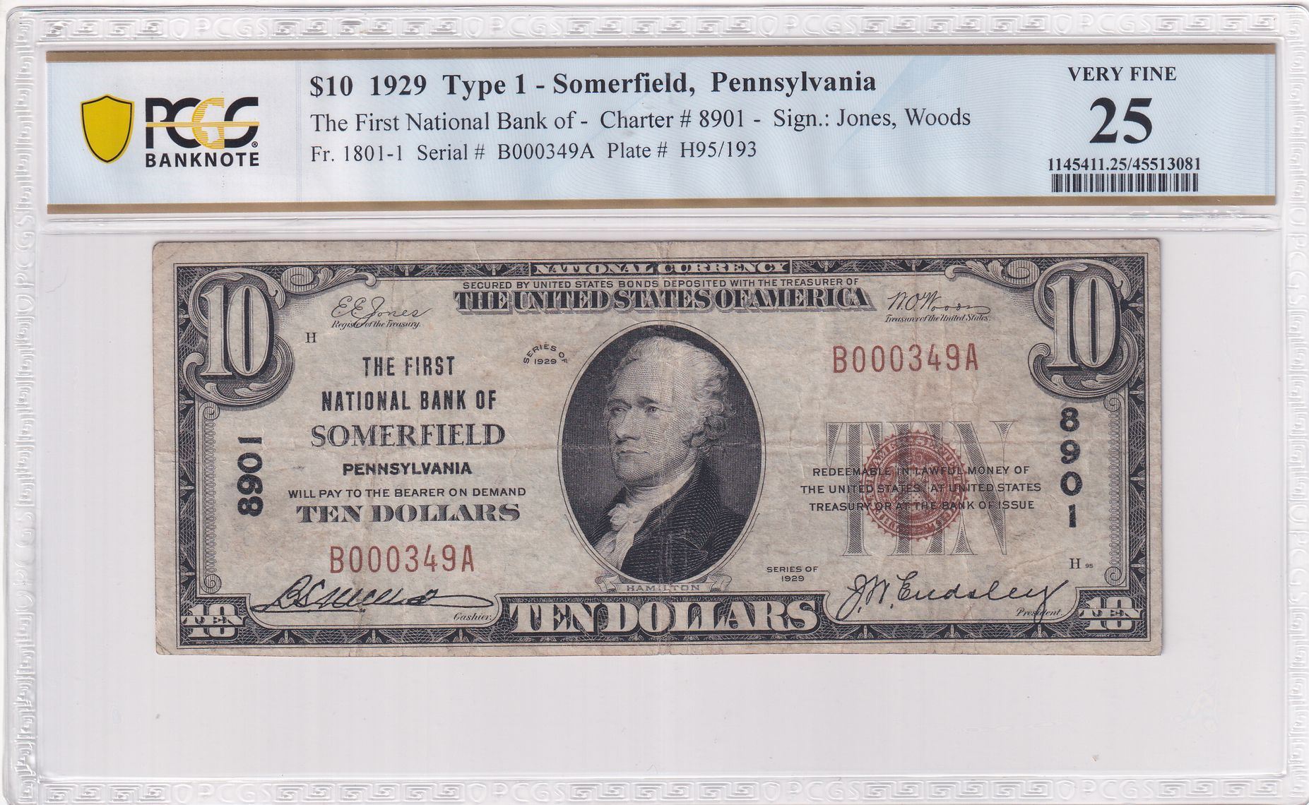 PCGS Certificate Verification Banknote Details for Cert #45513081