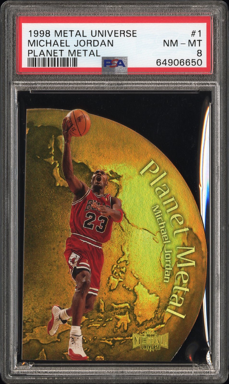 1998 MICHAEL JORDAN METAL UNIVERSE PLANET METAL PLANET METAL PSA 8 ...