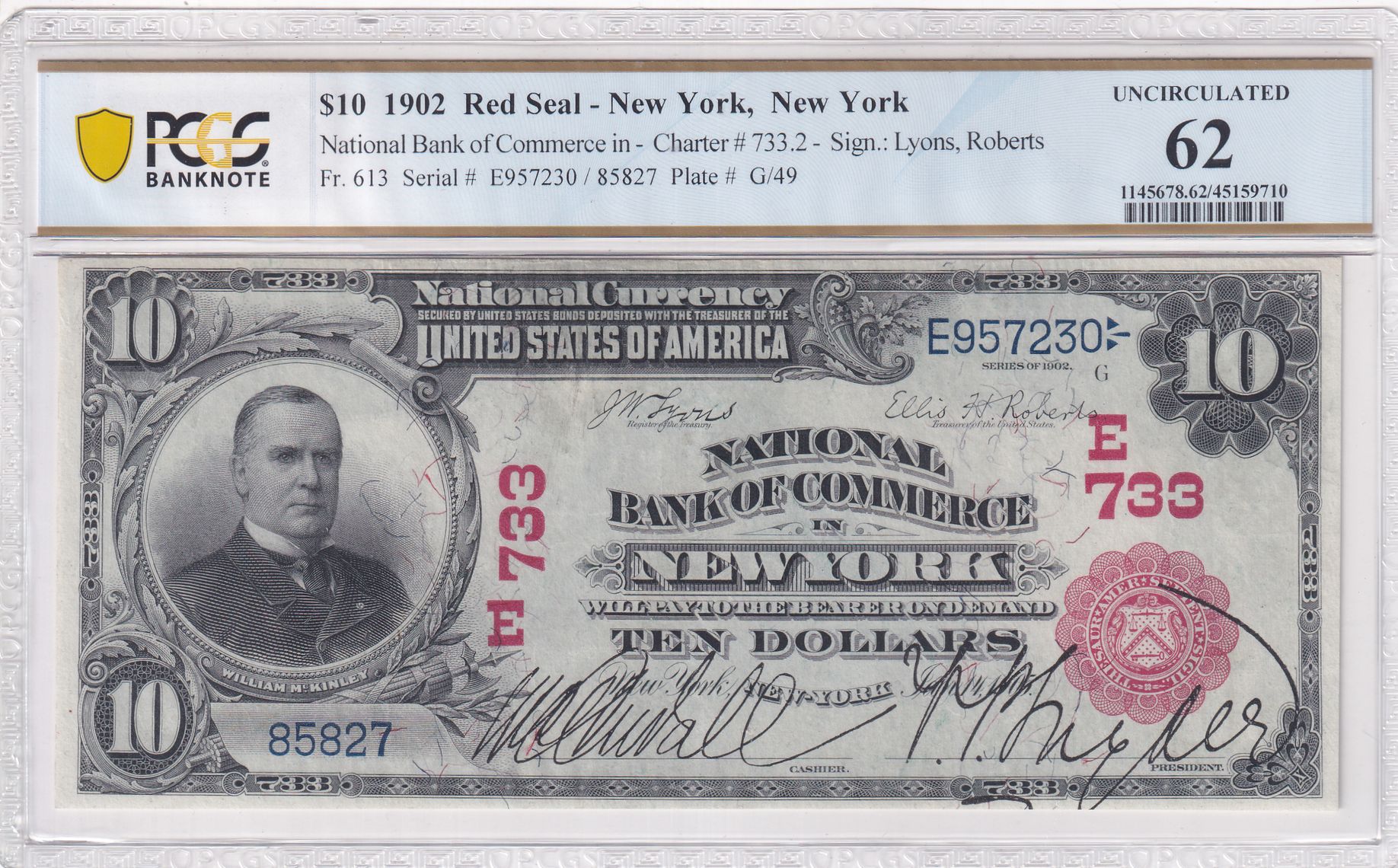 PCGS Certificate Verification Banknote Details for Cert #45159710
