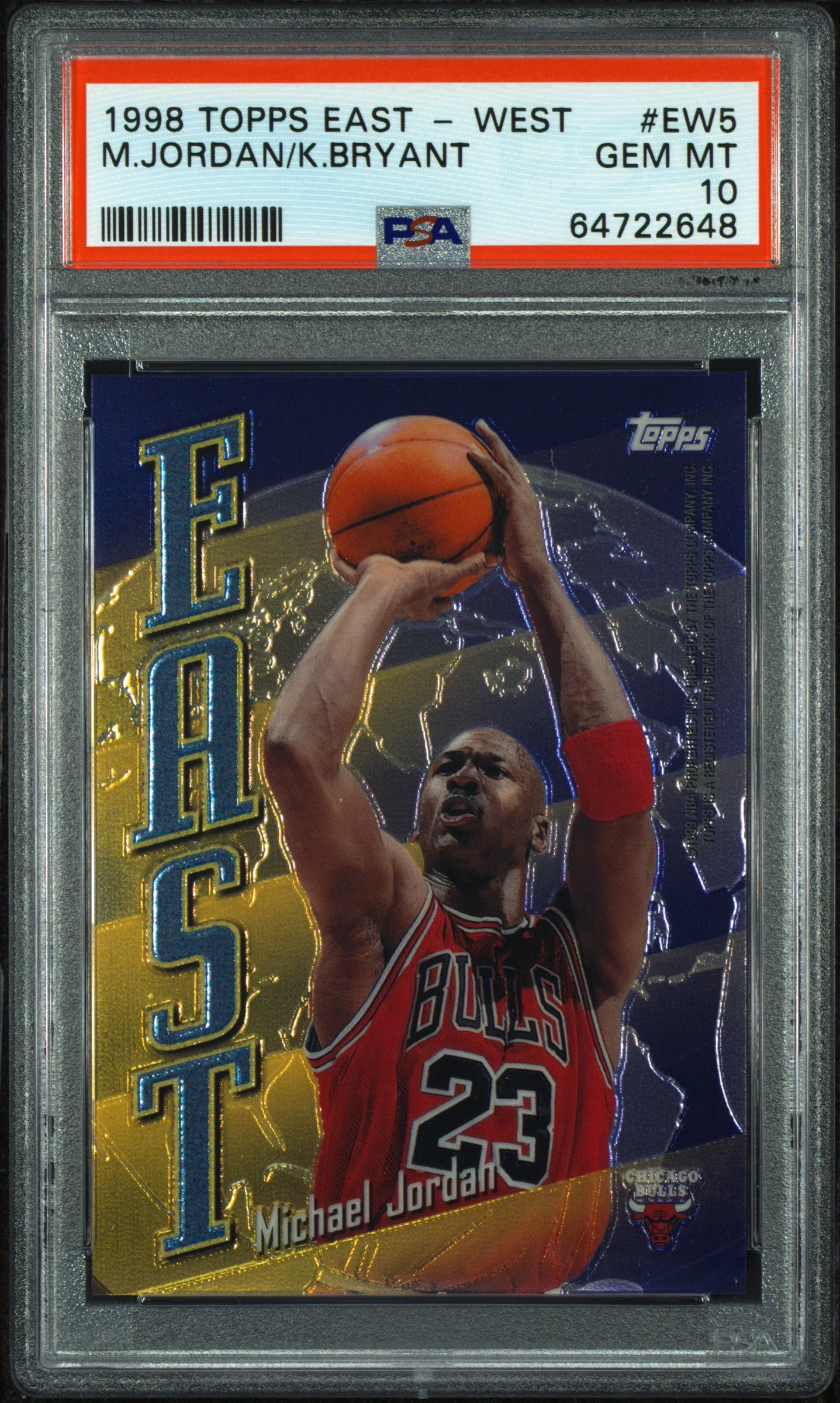 1998 Michael Jordan Kobe Bryant TOPPS EAST - WEST a super rare PSA card ...