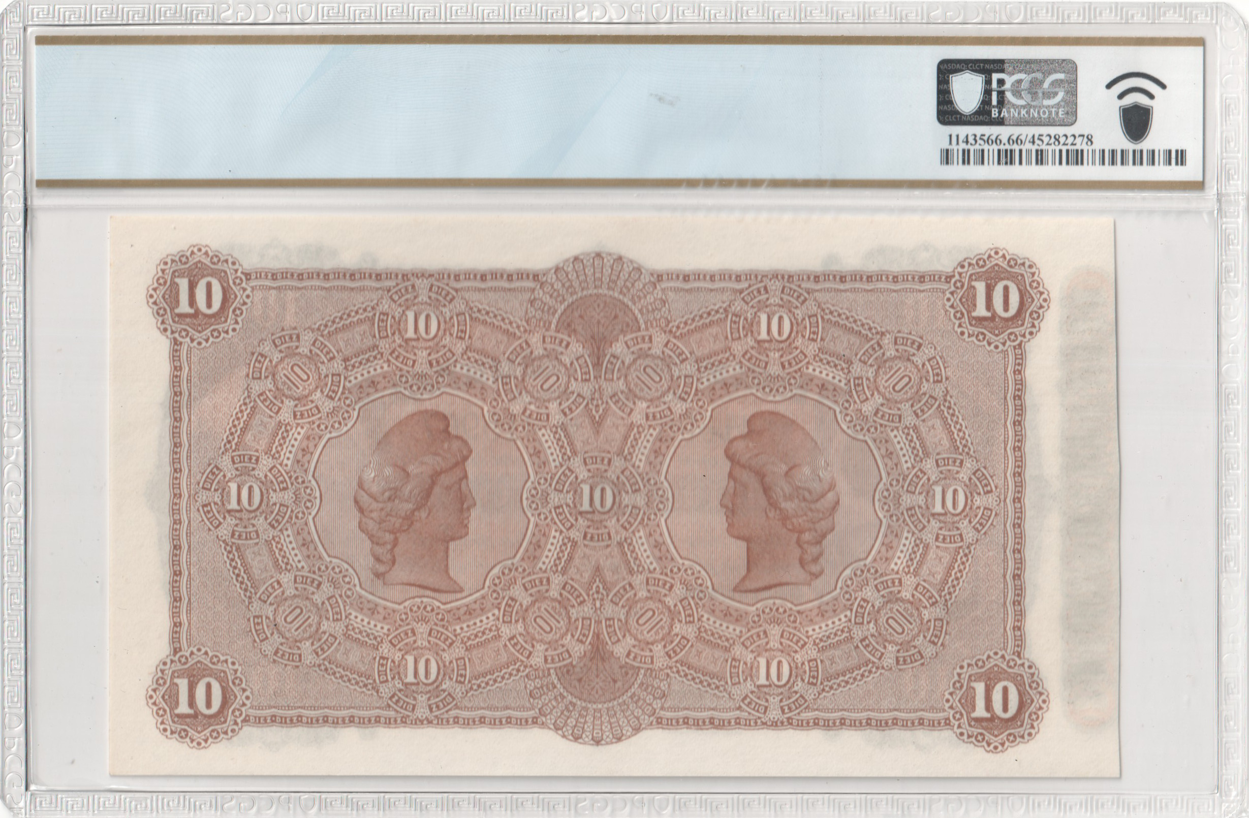 Pick # S242r L.1862 / 1883 10 Pesos Remainder Banco de Londres y Rio de ...