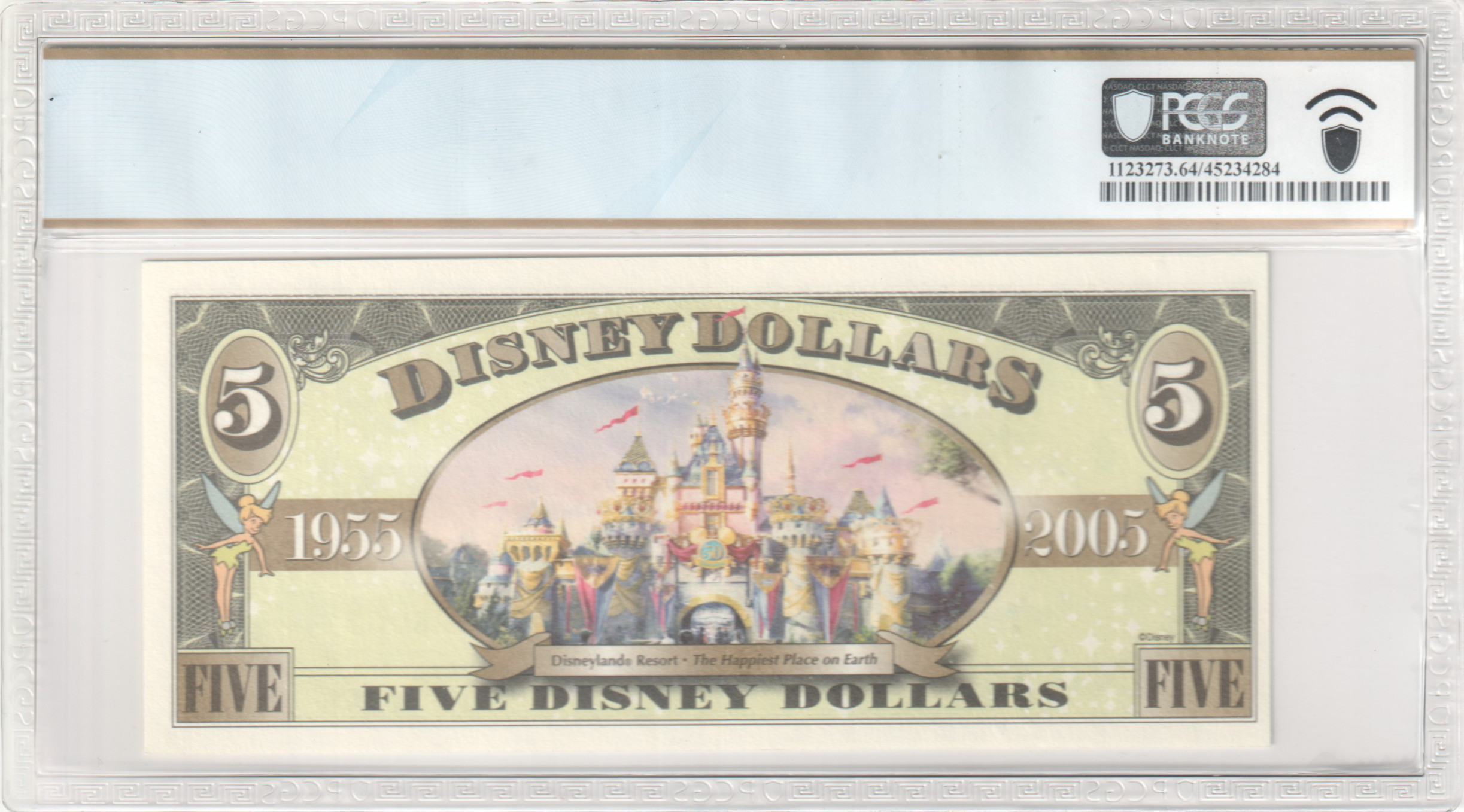 R- 101 2005 $5 Disneyland Disney Dollar Donald Duck / Disneyland Resort ...