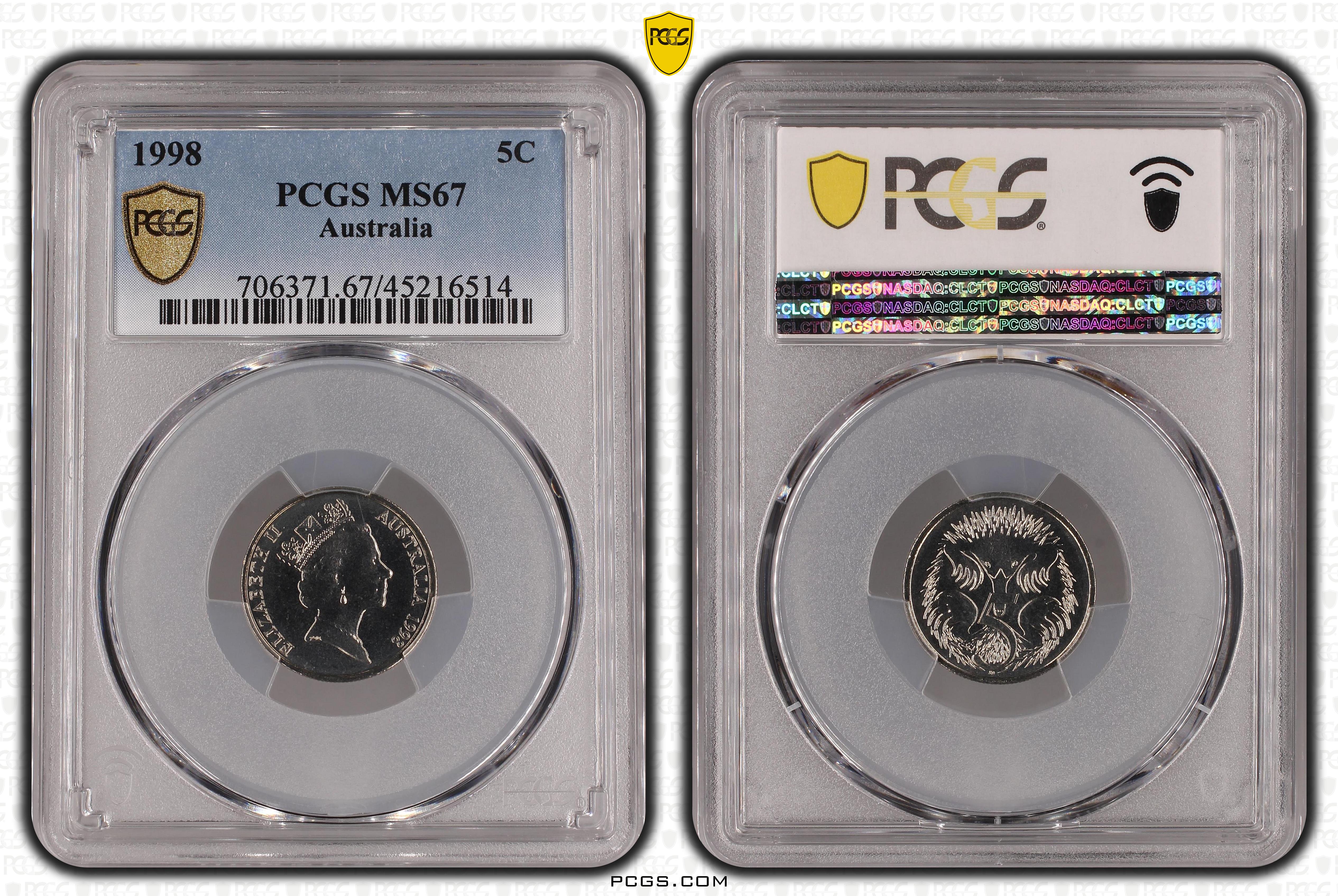 PCGS Certificate Verification Coin Details for Cert #45216514