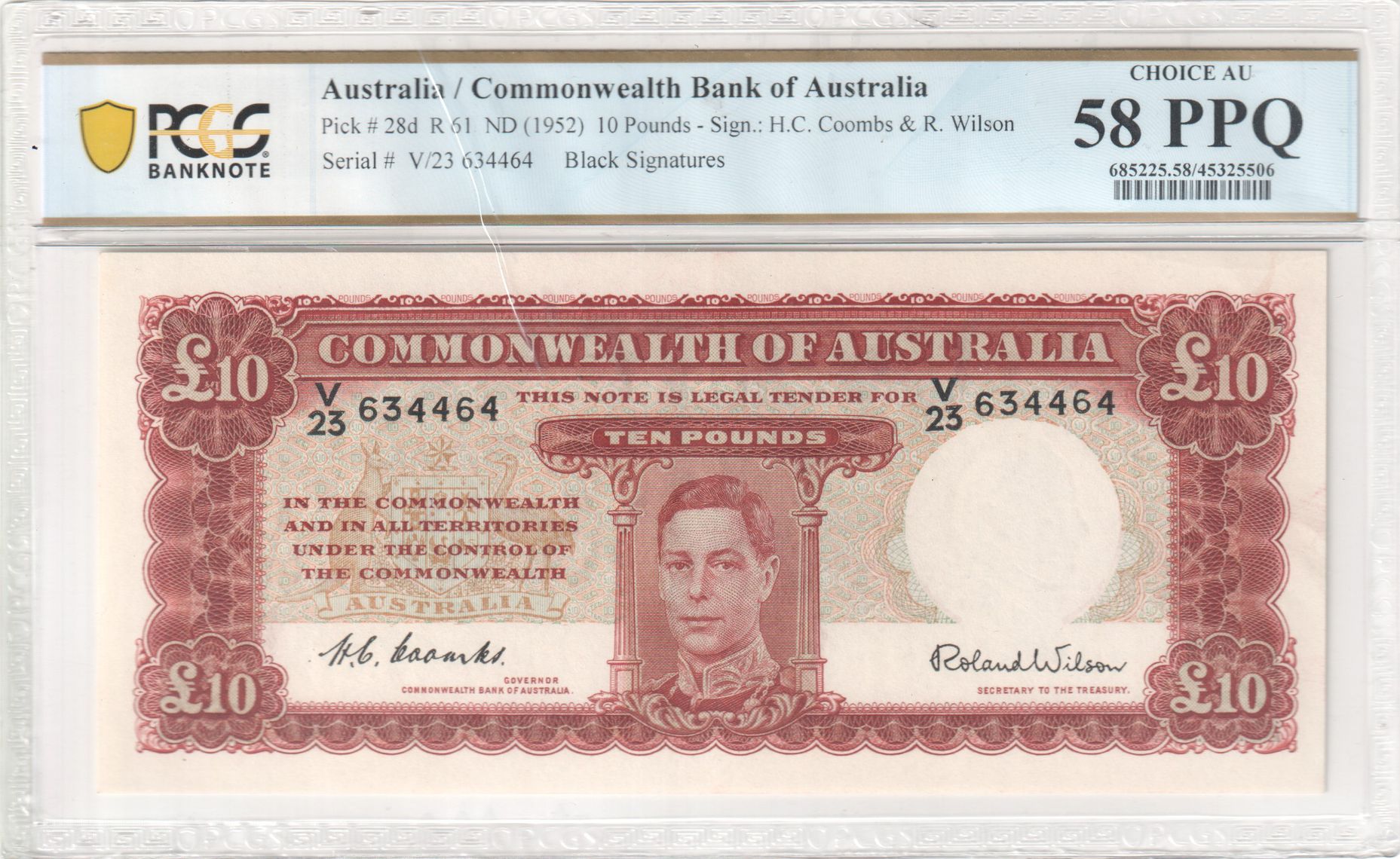 PCGS Certificate Verification Banknote Details for Cert #45325506