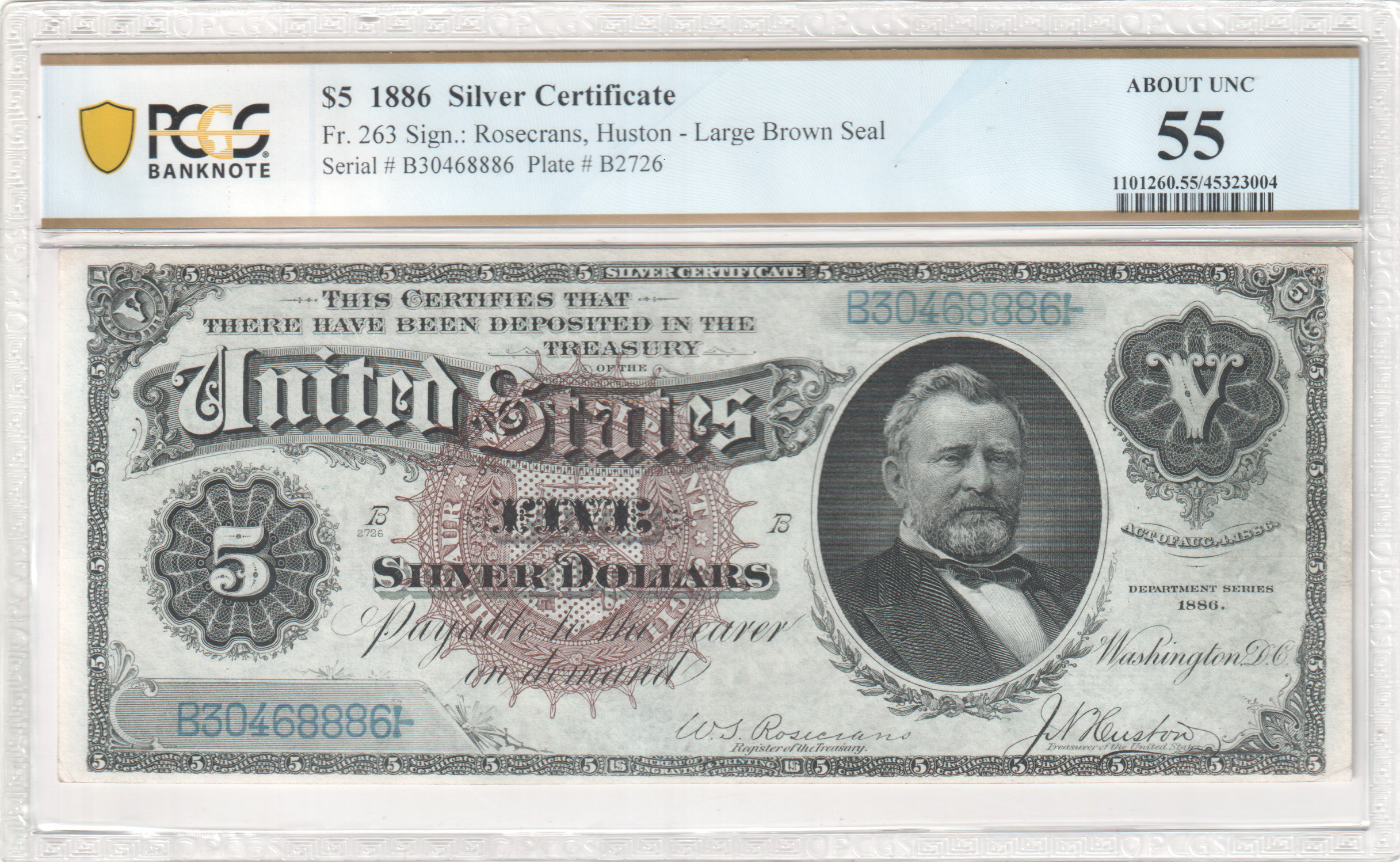 PCGS Certificate Verification Banknote Details for Cert #45323004