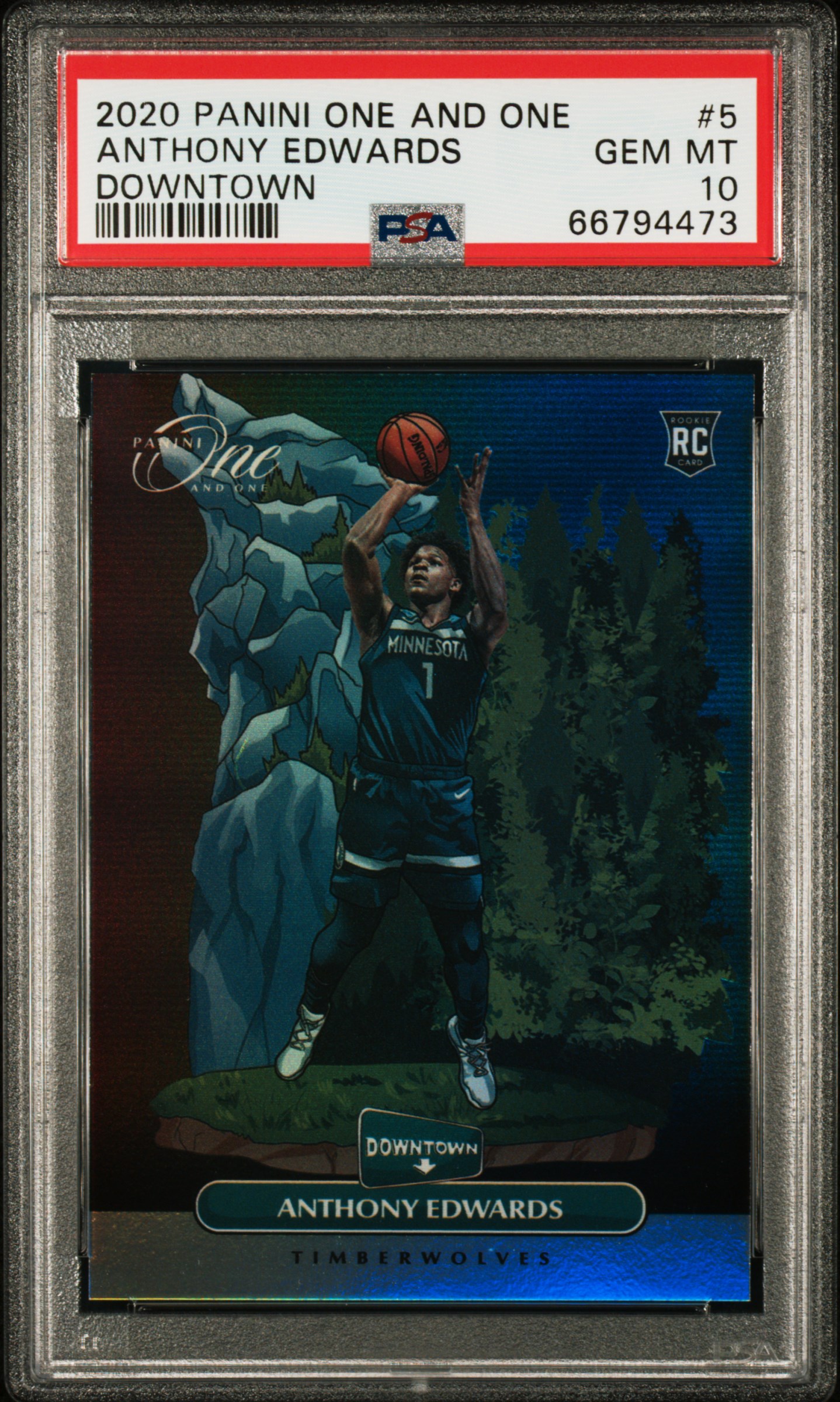 2020 ANTHONY EDWARDS PANINI ONE AND ONE DOWNTOWN DOWNTOWN PSA 10 | Veriswap