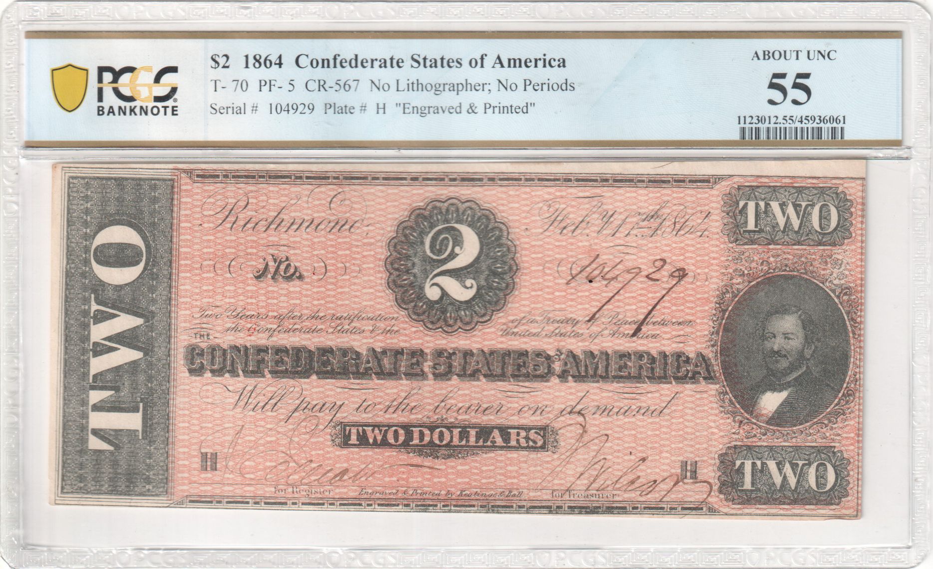 PCGS Certificate Verification Banknote Details for Cert #45936061
