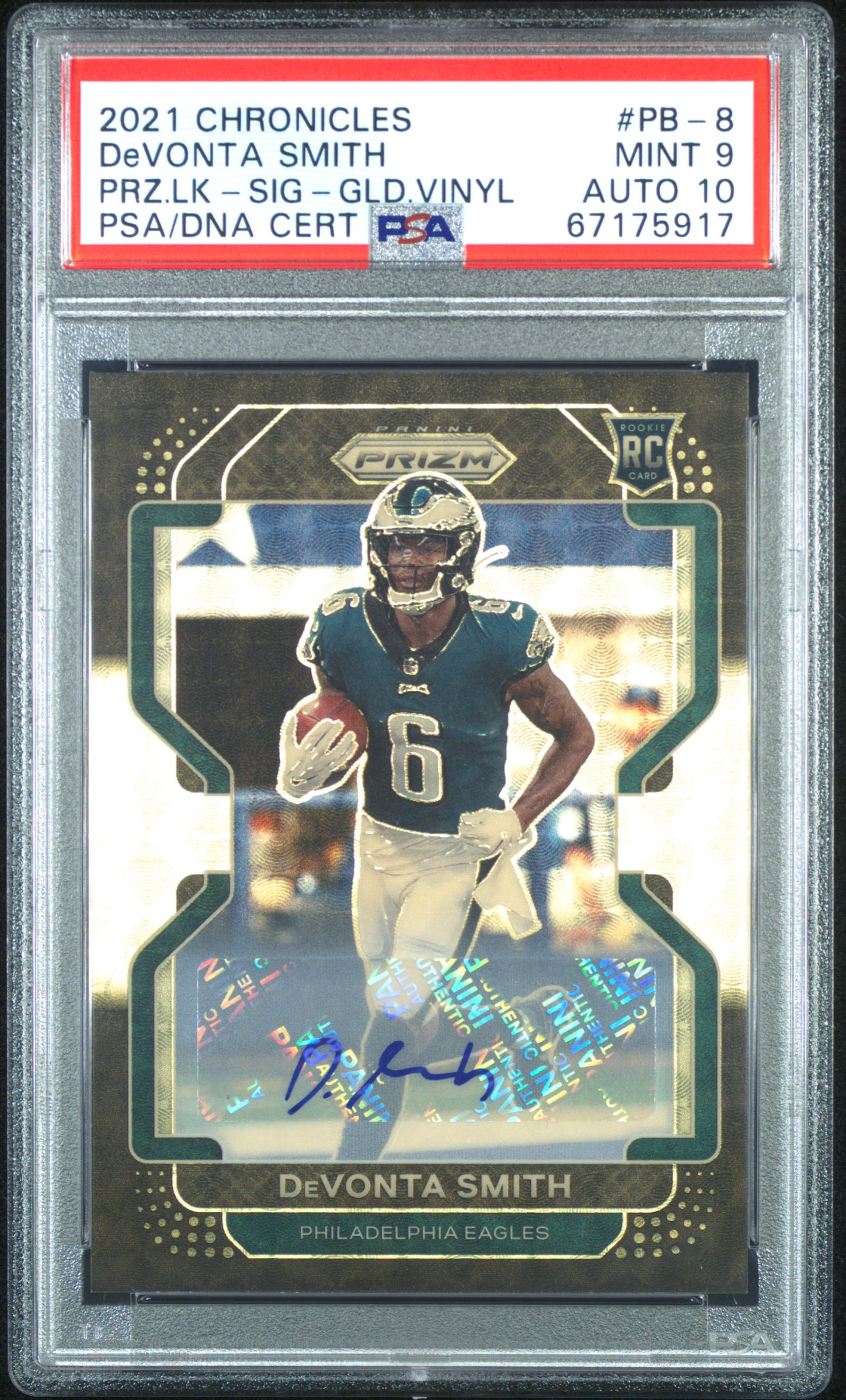 2021 DeVONTA SMITH PANINI CHRONICLES PRIZM AUTO GOLD VINYL /5 | Veriswap