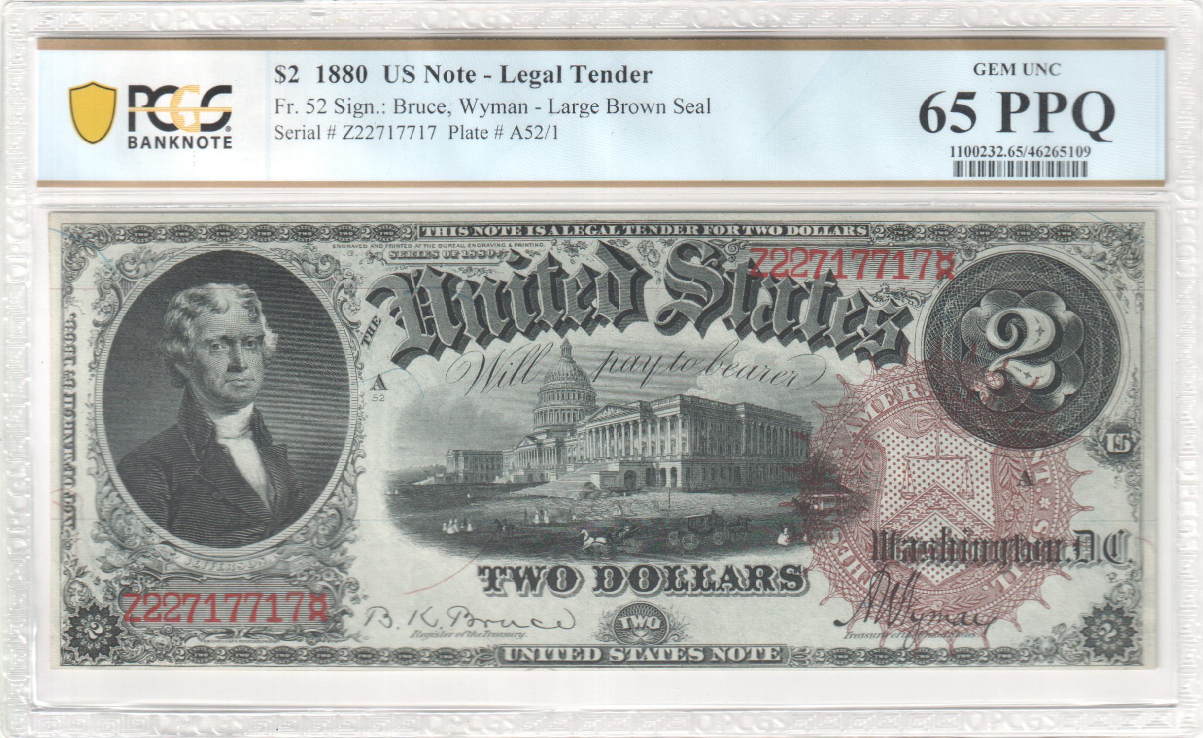 PCGS Certificate Verification Banknote Details for Cert #46265109