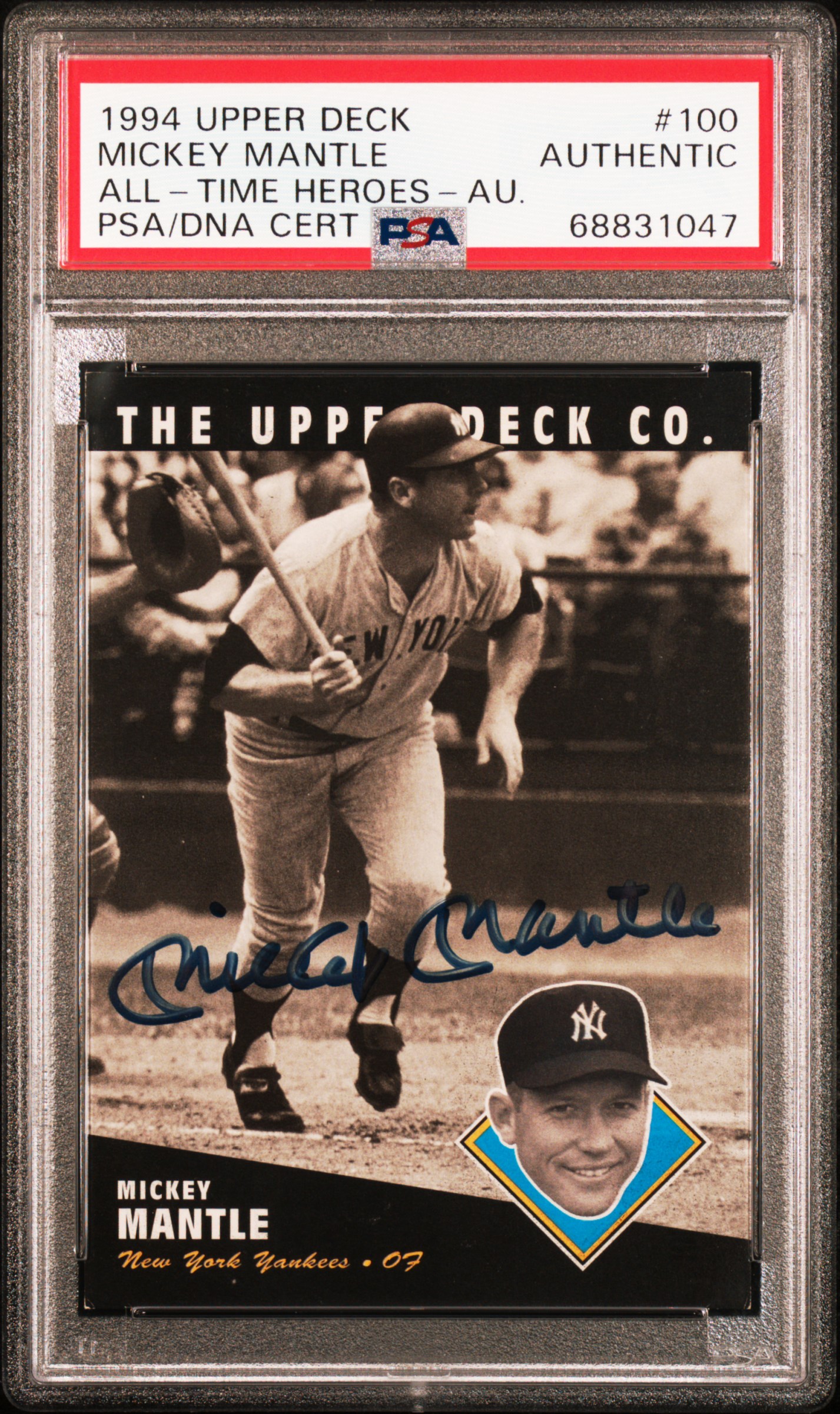 1994 MICKEY MANTLE UPPER DECK ALL-TIME HEROES ALL-TIME HEROES-AU ...