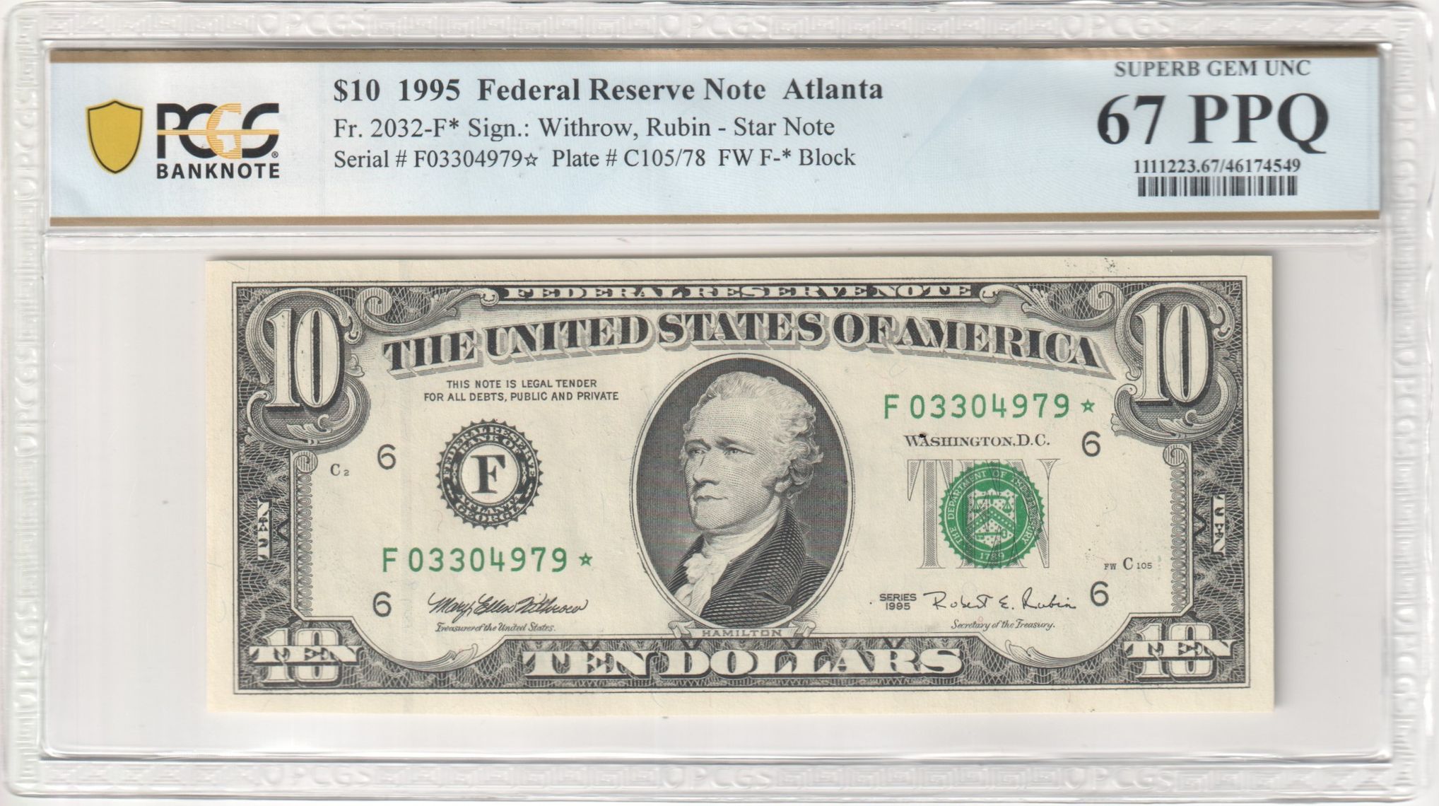 PCGS Certificate Verification Banknote Details for Cert #46174549