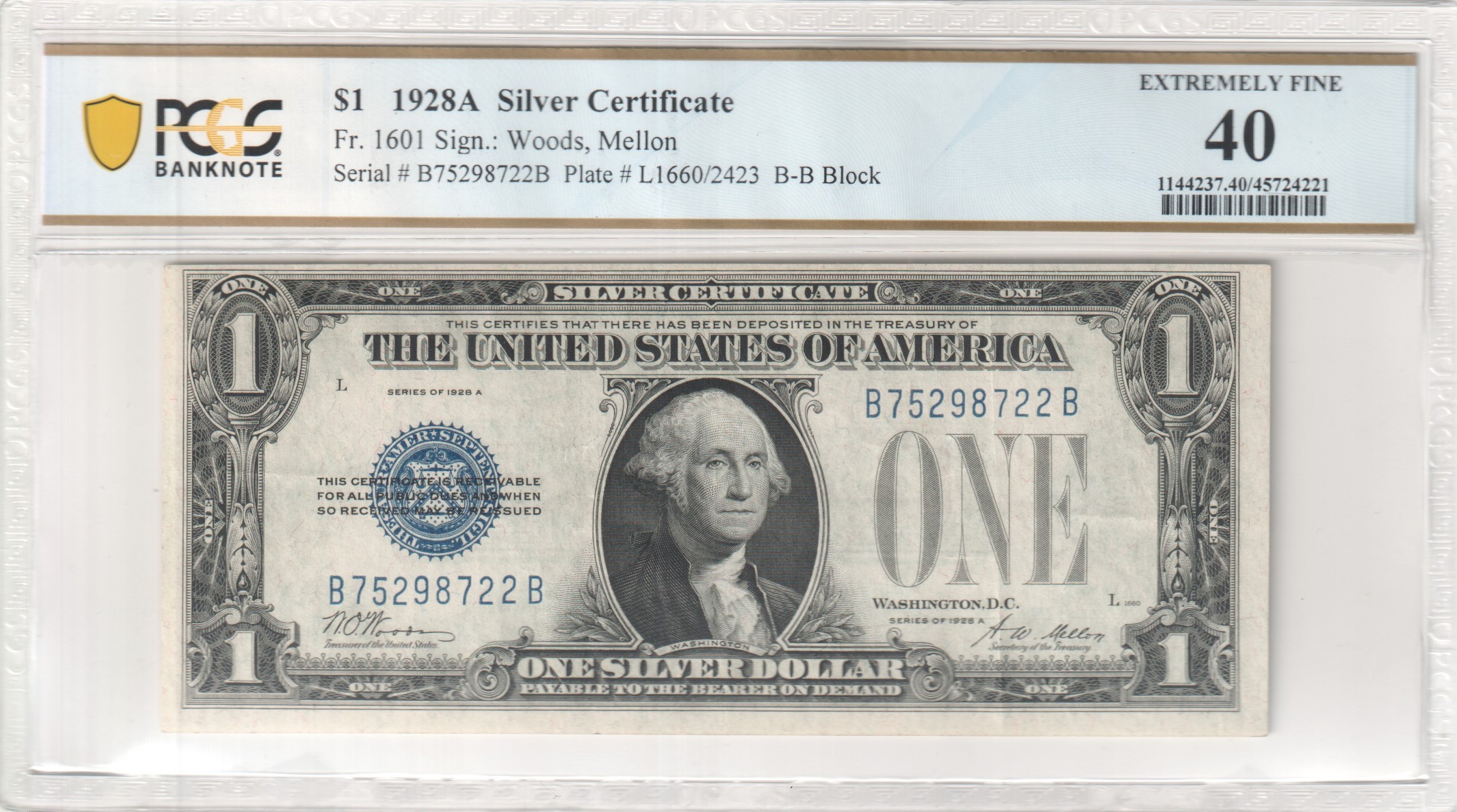 PCGS Certificate Verification Banknote Details for Cert #45724221