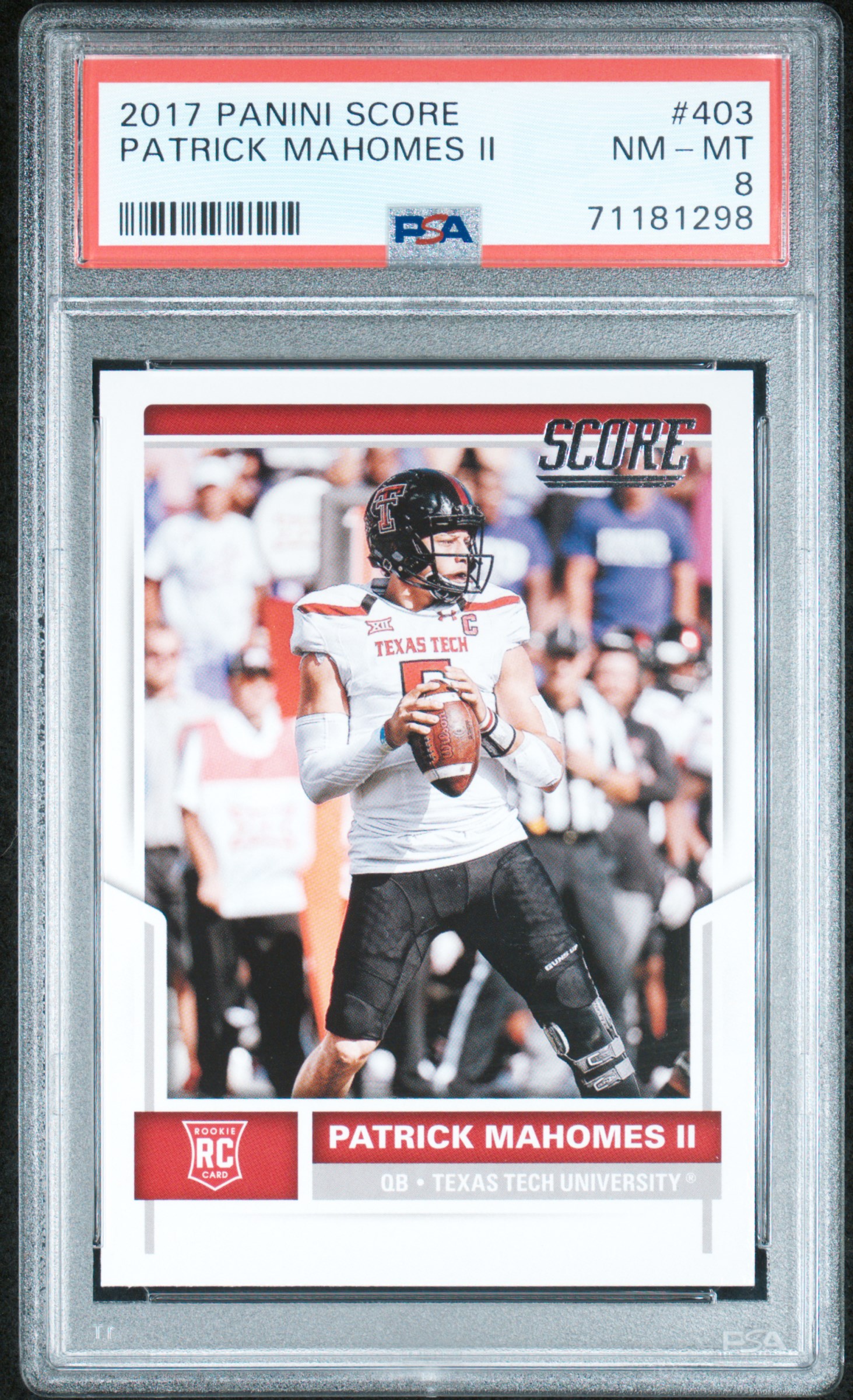 2017 PATRICK MAHOMES II PANINI SCORE PSA 8 | Veriswap