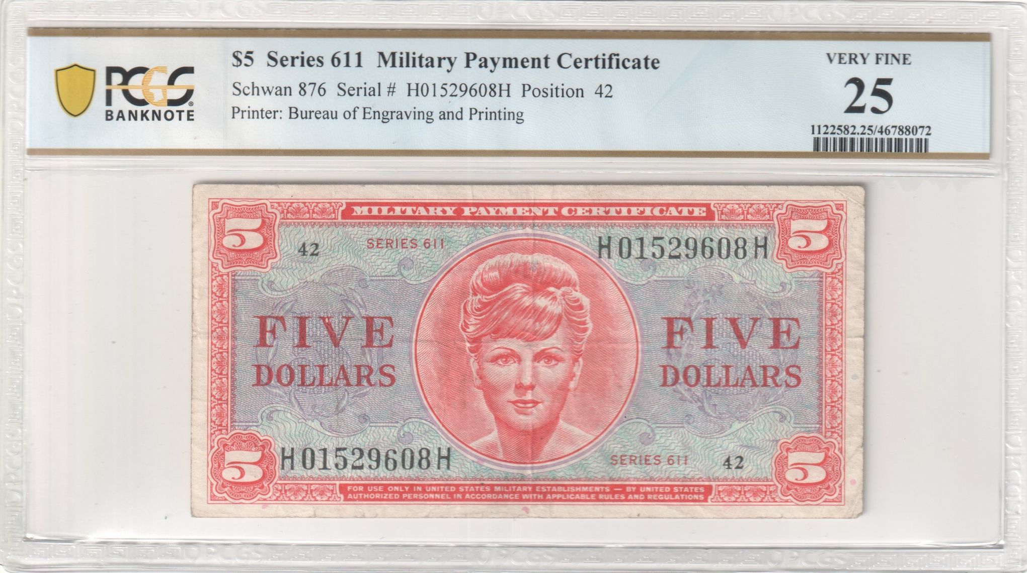 PCGS Certificate Verification Banknote Details for Cert #46788072