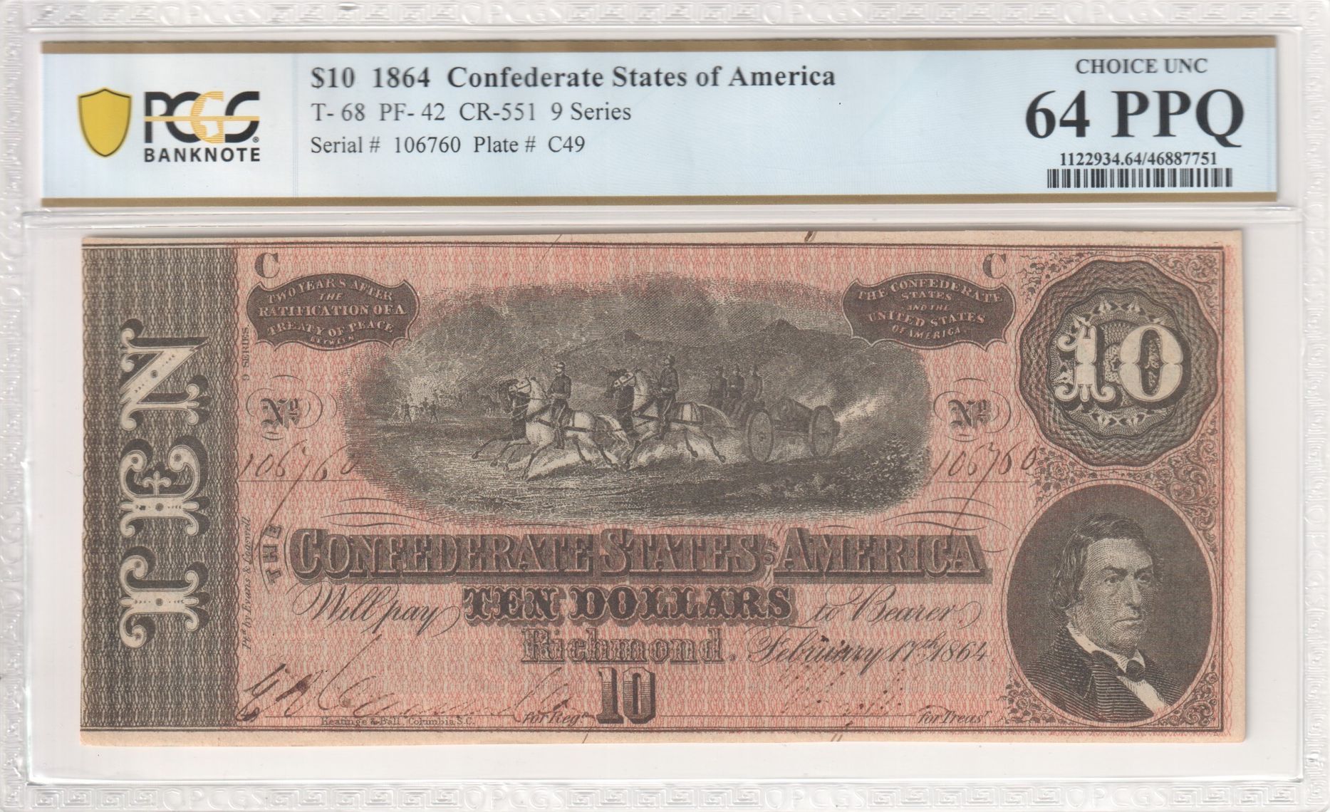 PCGS Certificate Verification Banknote Details for Cert #46887751