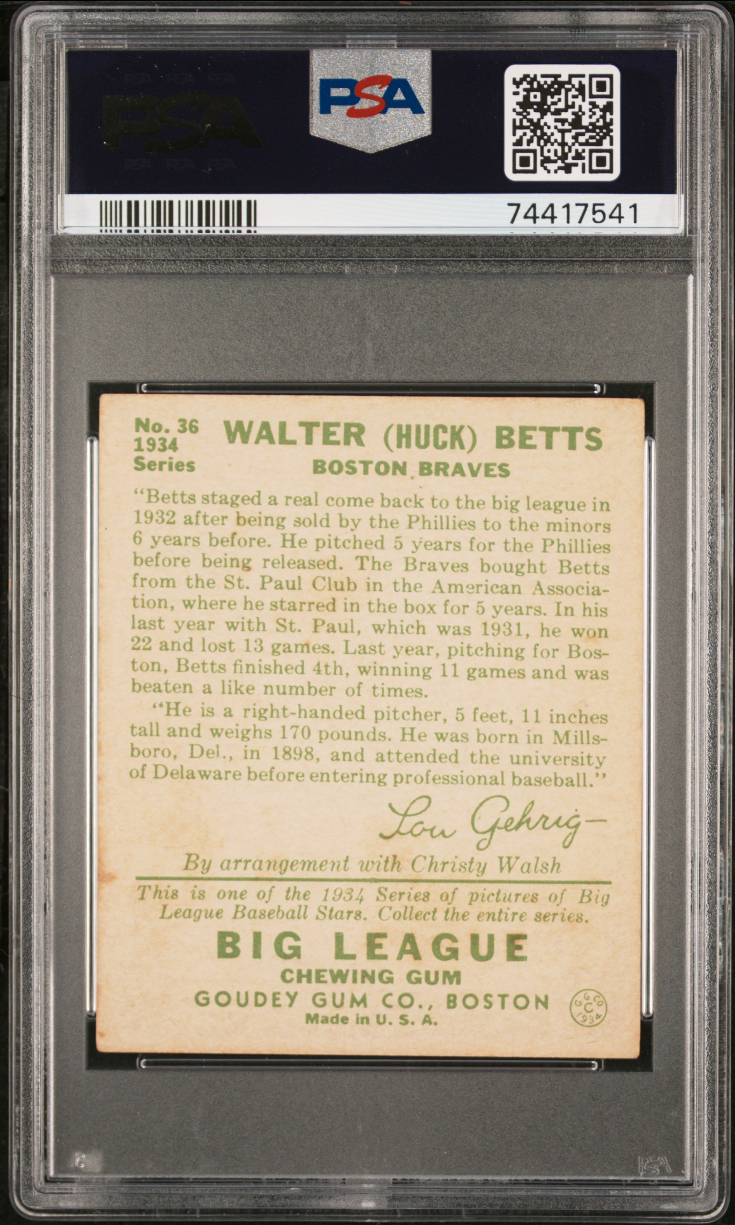 Baseball - 1934 Goudey: vegsanity1976 Set Image Gallery
