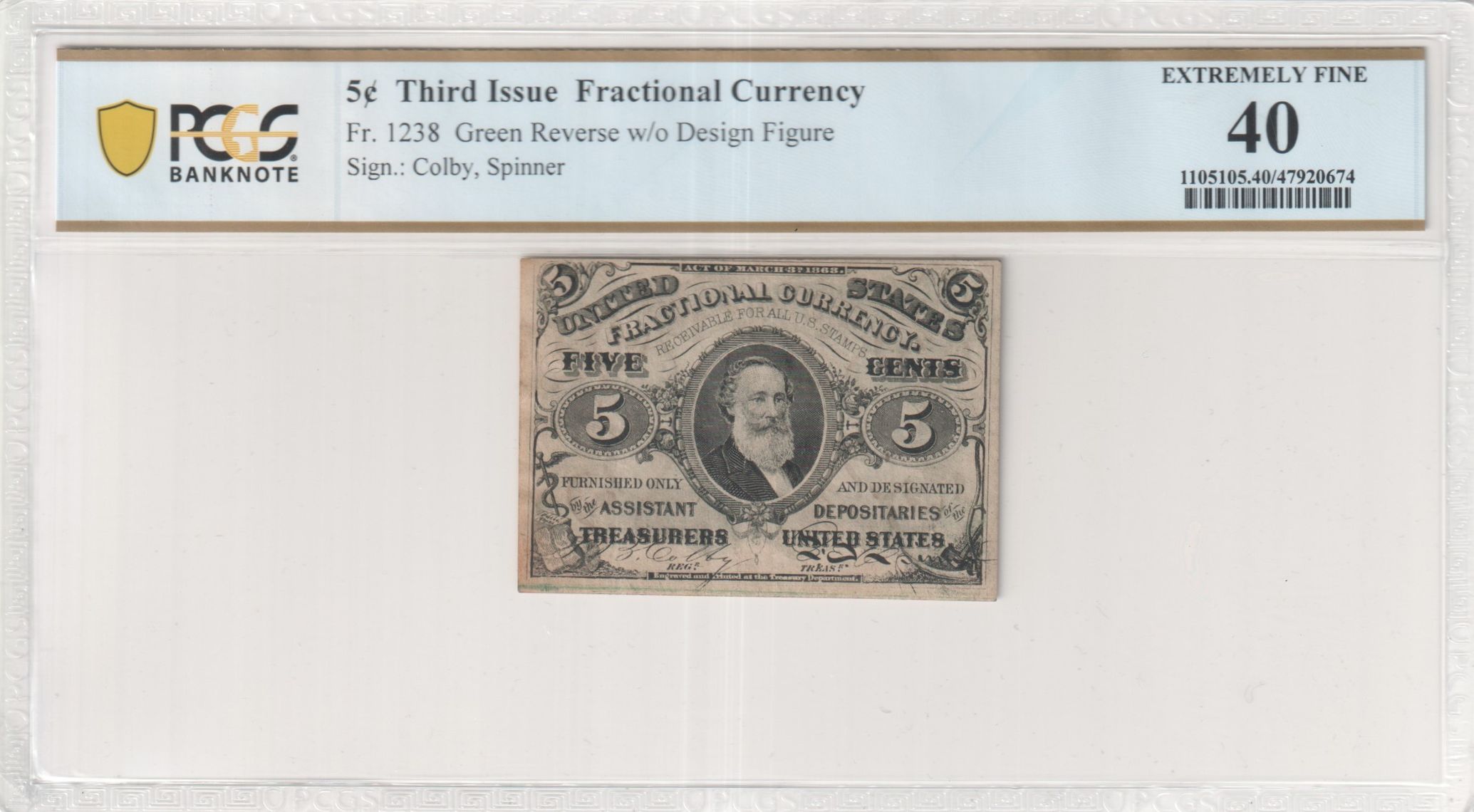 PCGS Certificate Verification Banknote Details for Cert #47920674