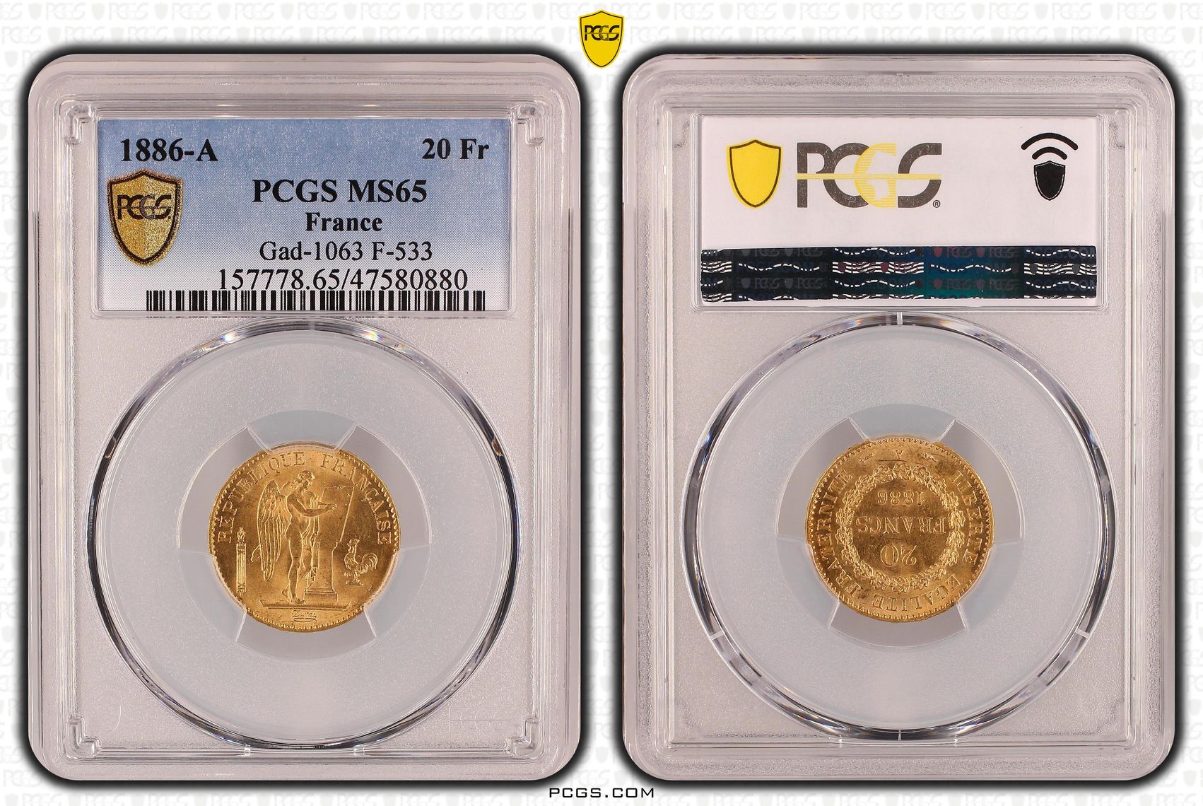 PCGS Certificate Verification Coin Details for Cert #47580880