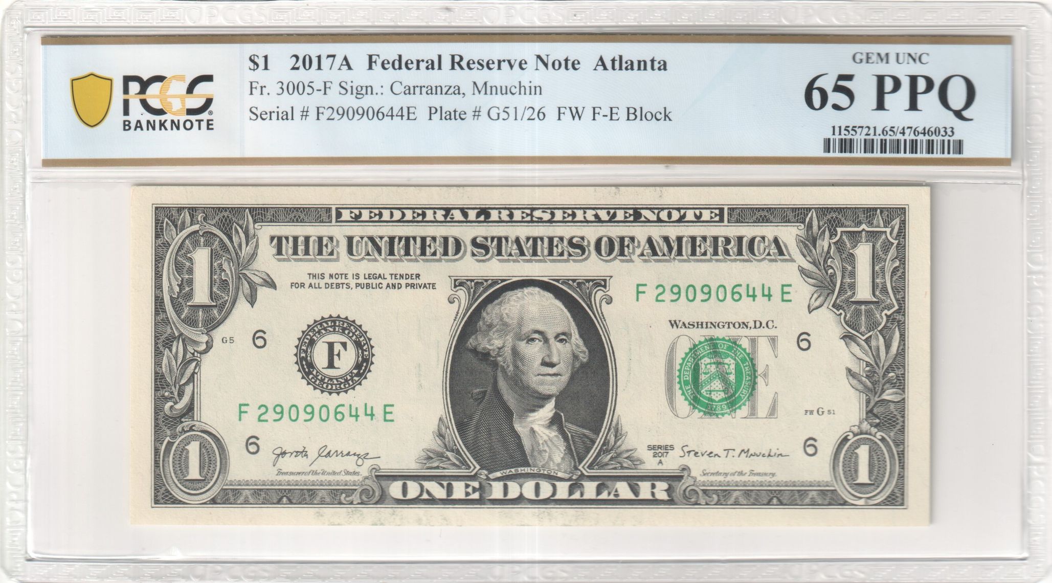 PCGS Certificate Verification Banknote Details for Cert #47646033