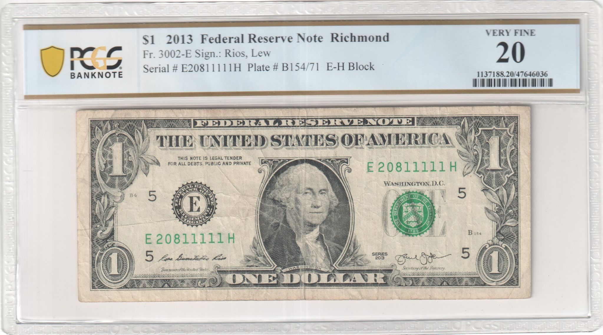 PCGS Certificate Verification Banknote Details for Cert #47646036