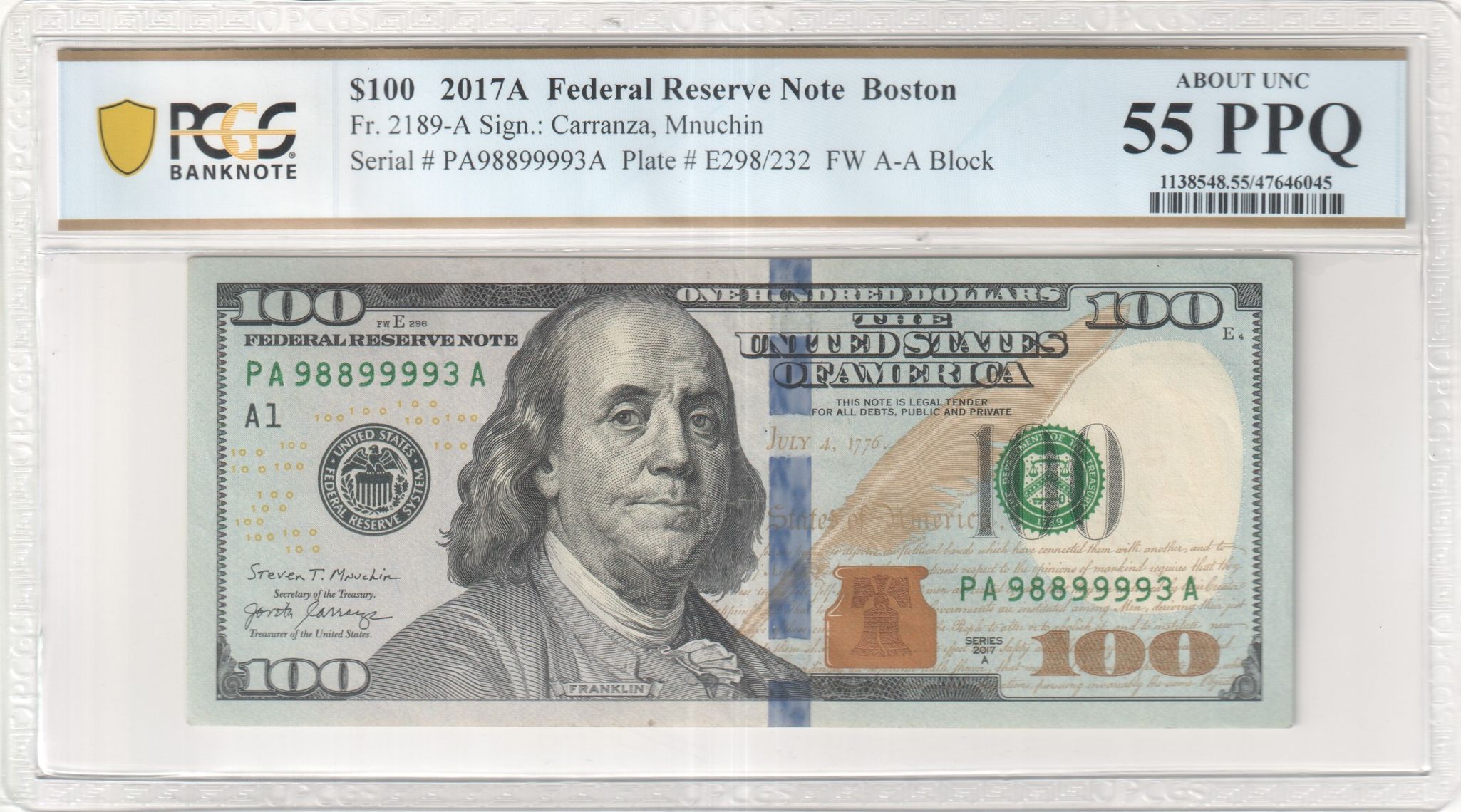 PCGS Certificate Verification Banknote Details for Cert #47646045