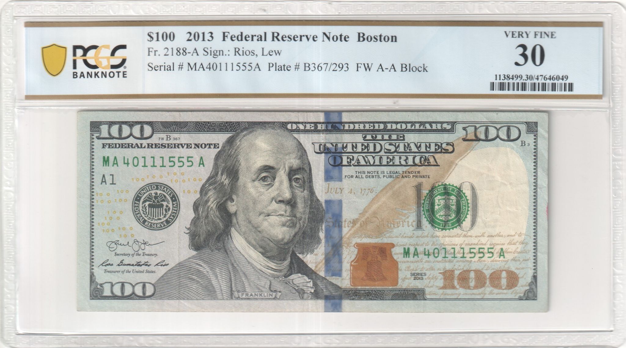 PCGS Certificate Verification Banknote Details for Cert #47646049