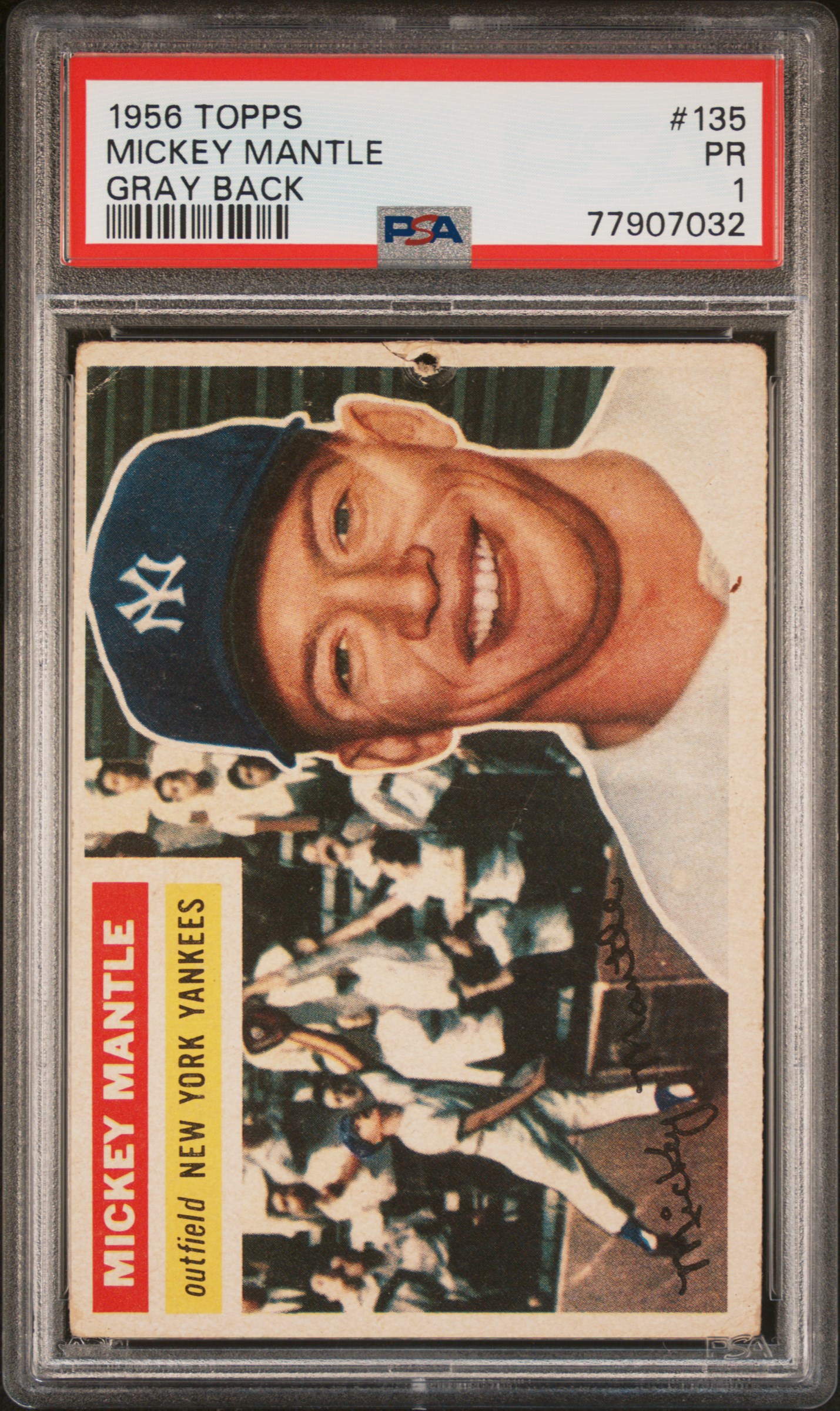 1956 TOPPS GRAY BACK MICKEY MANTLE PSA 1 | Veriswap